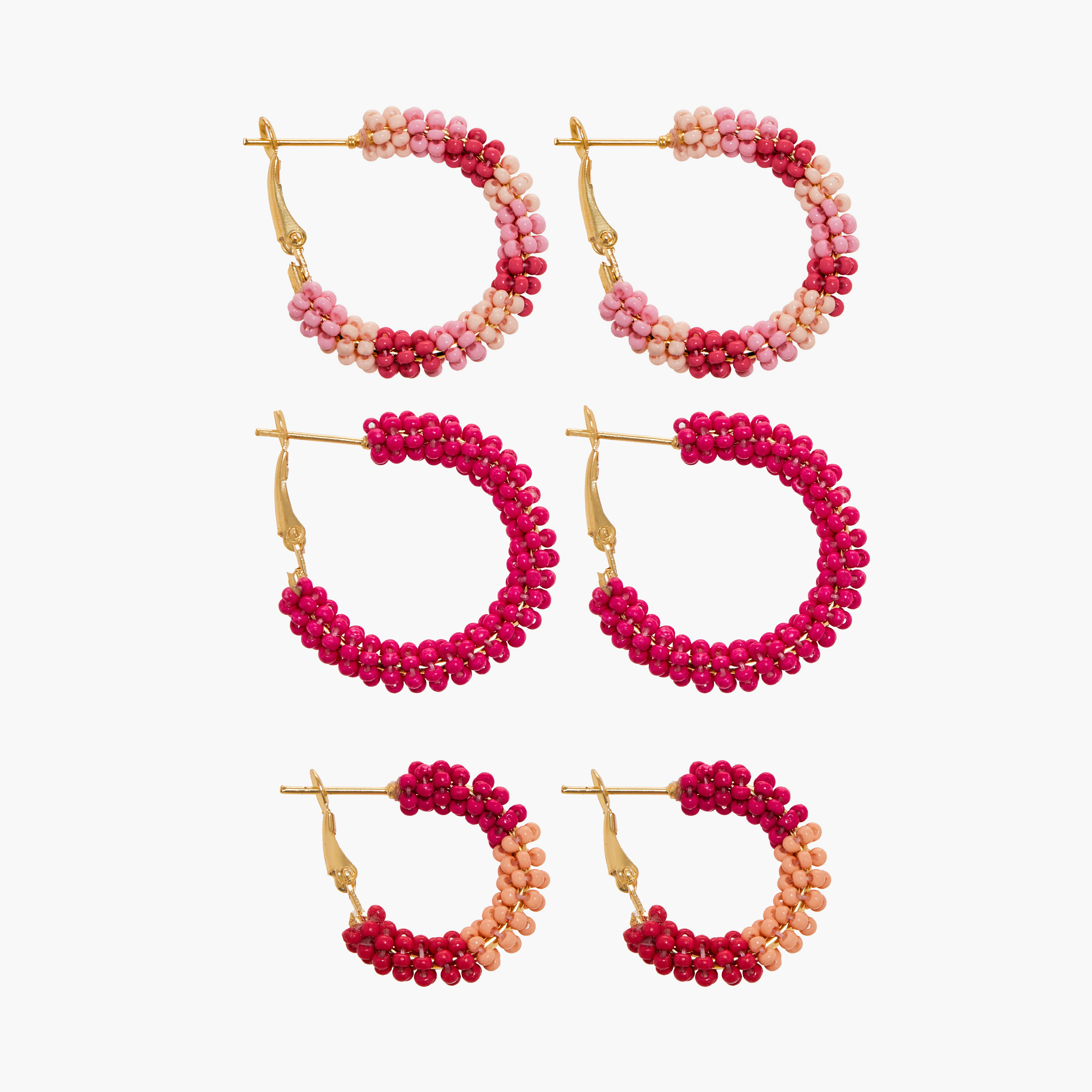 Shop Set of 3 - Beaded Hoops with Latch Back Closure Online ...