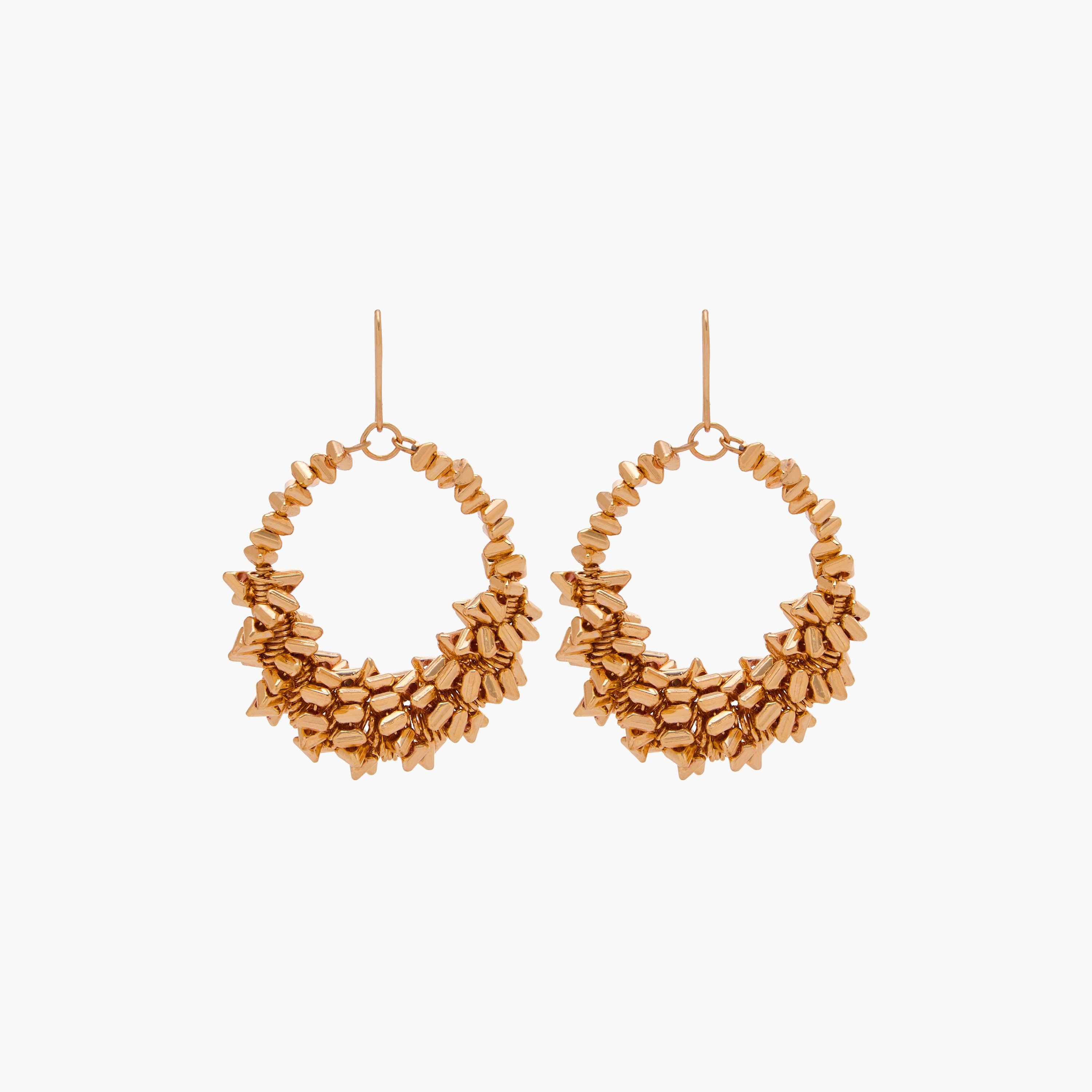 Buy Gold Tone Embellished Hoop Earrings with Fish Hook Online ...