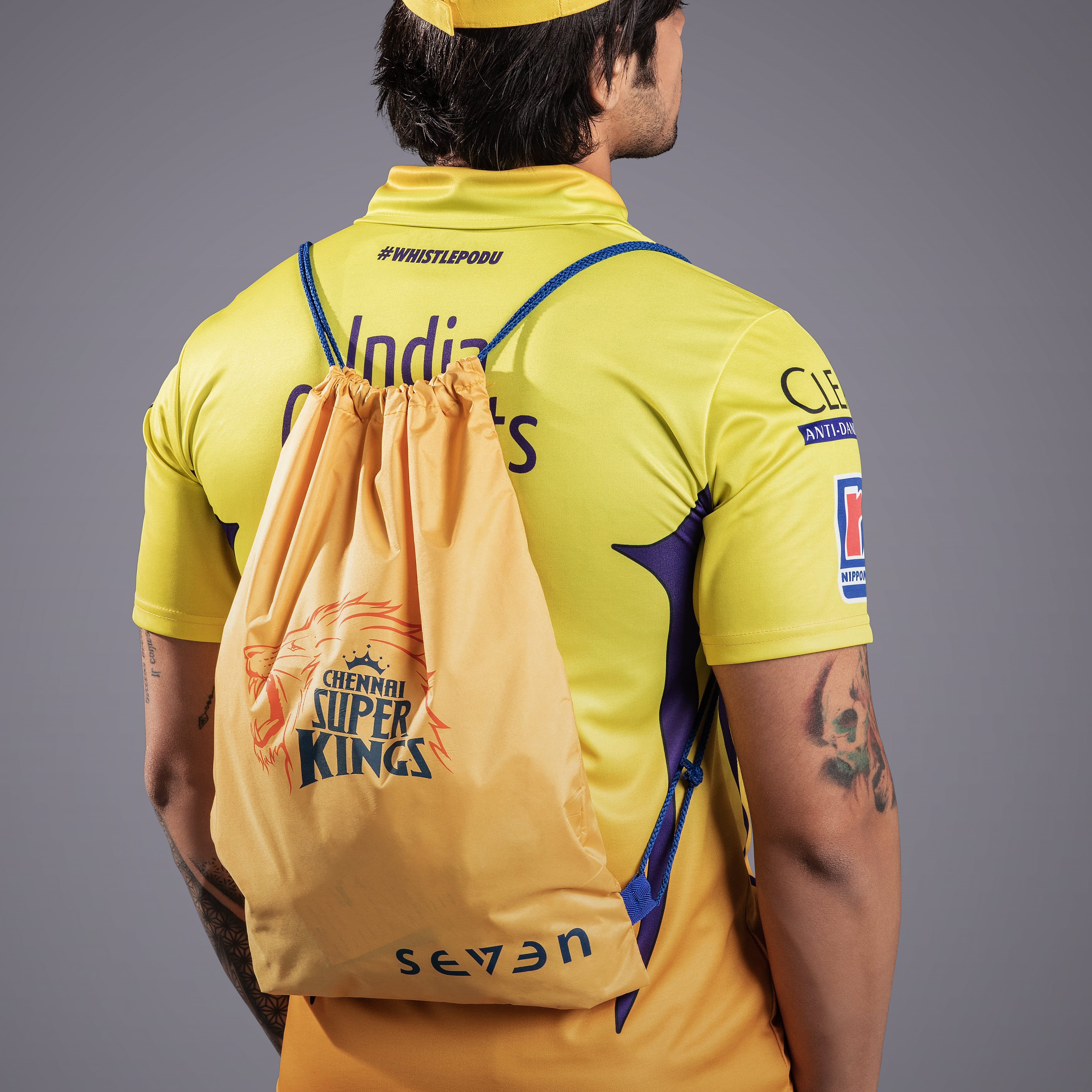 Shop CSK Logo Print IPL Drawstring Bag Online | Splash Saudi