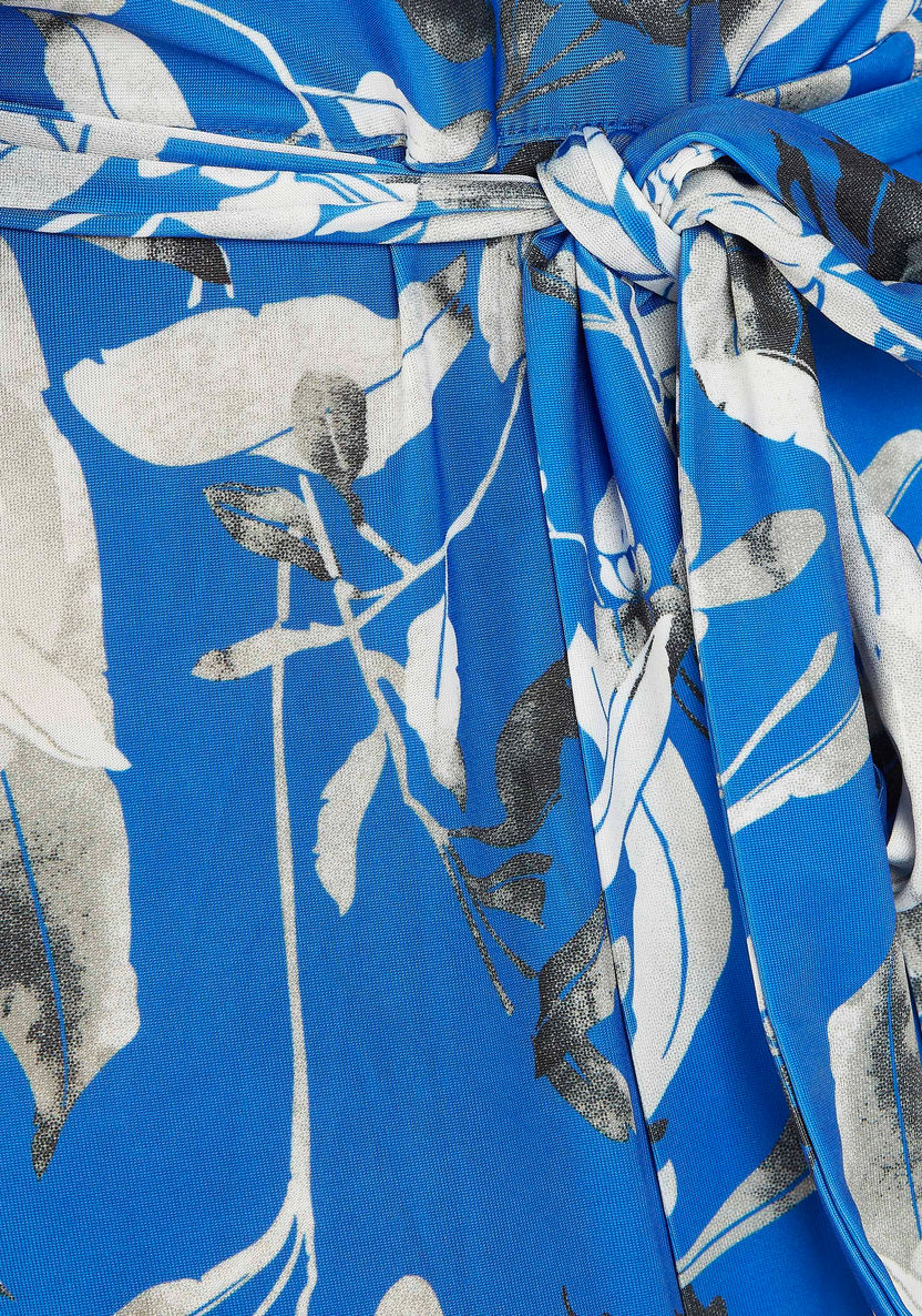 Buy Womens Floral Print Maxi Wrap Dress With Tie Up Belt And Long Sleeves Online Centrepoint Uae