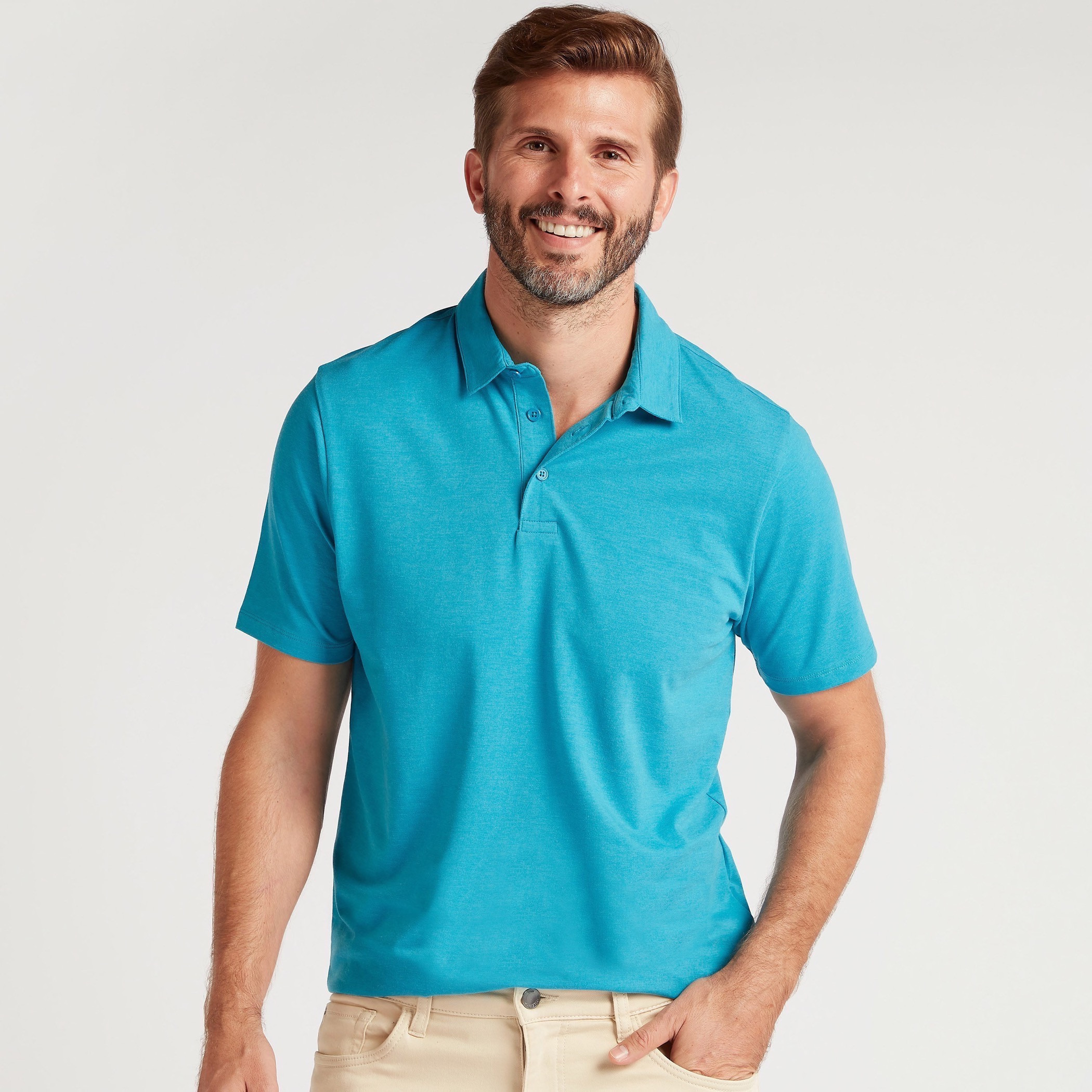 Shop Solid Polo T-shirt with Short Sleeves Online | Centrepoint KSA