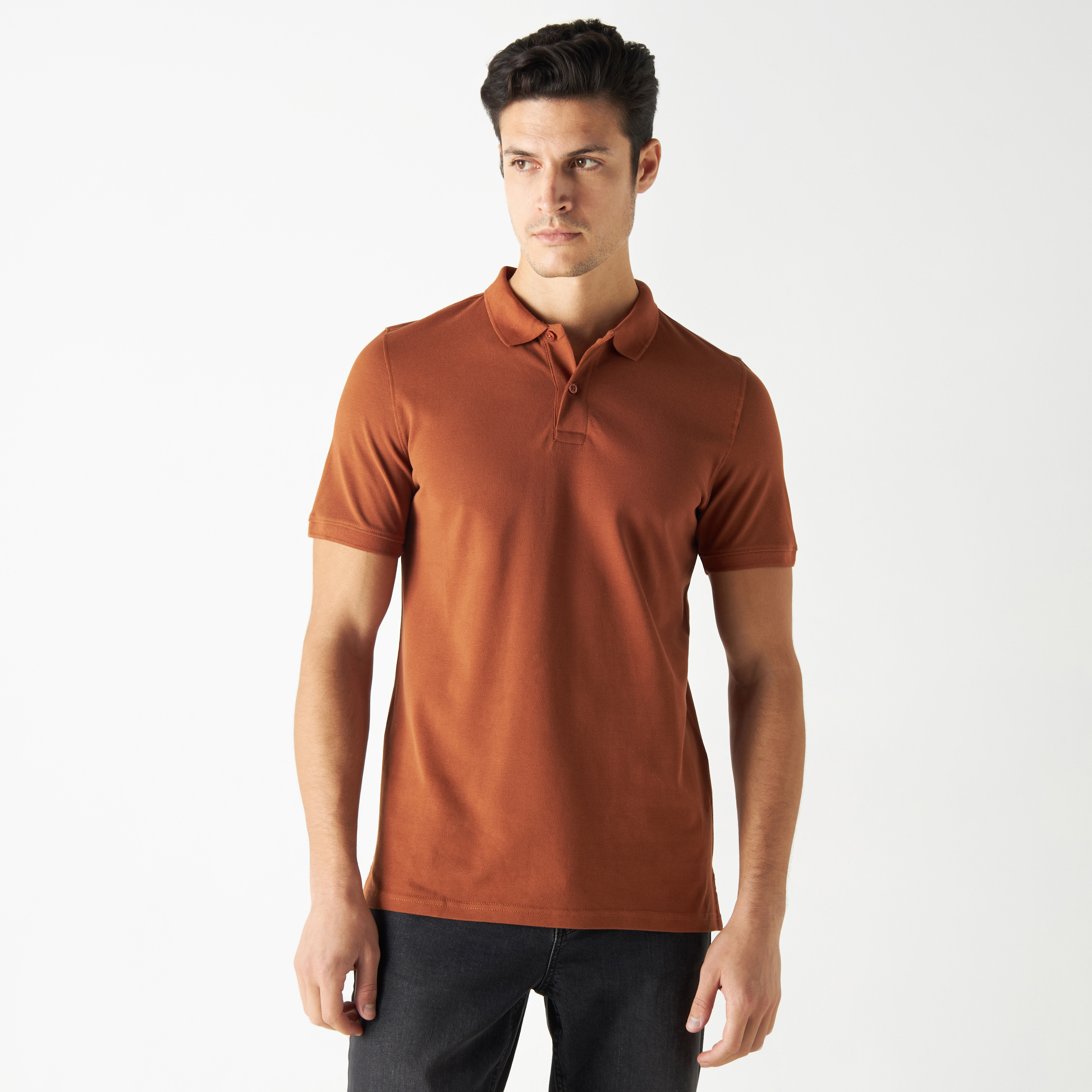 Shop Polo T-shirt with Short Sleeves Online | Centrepoint Oman