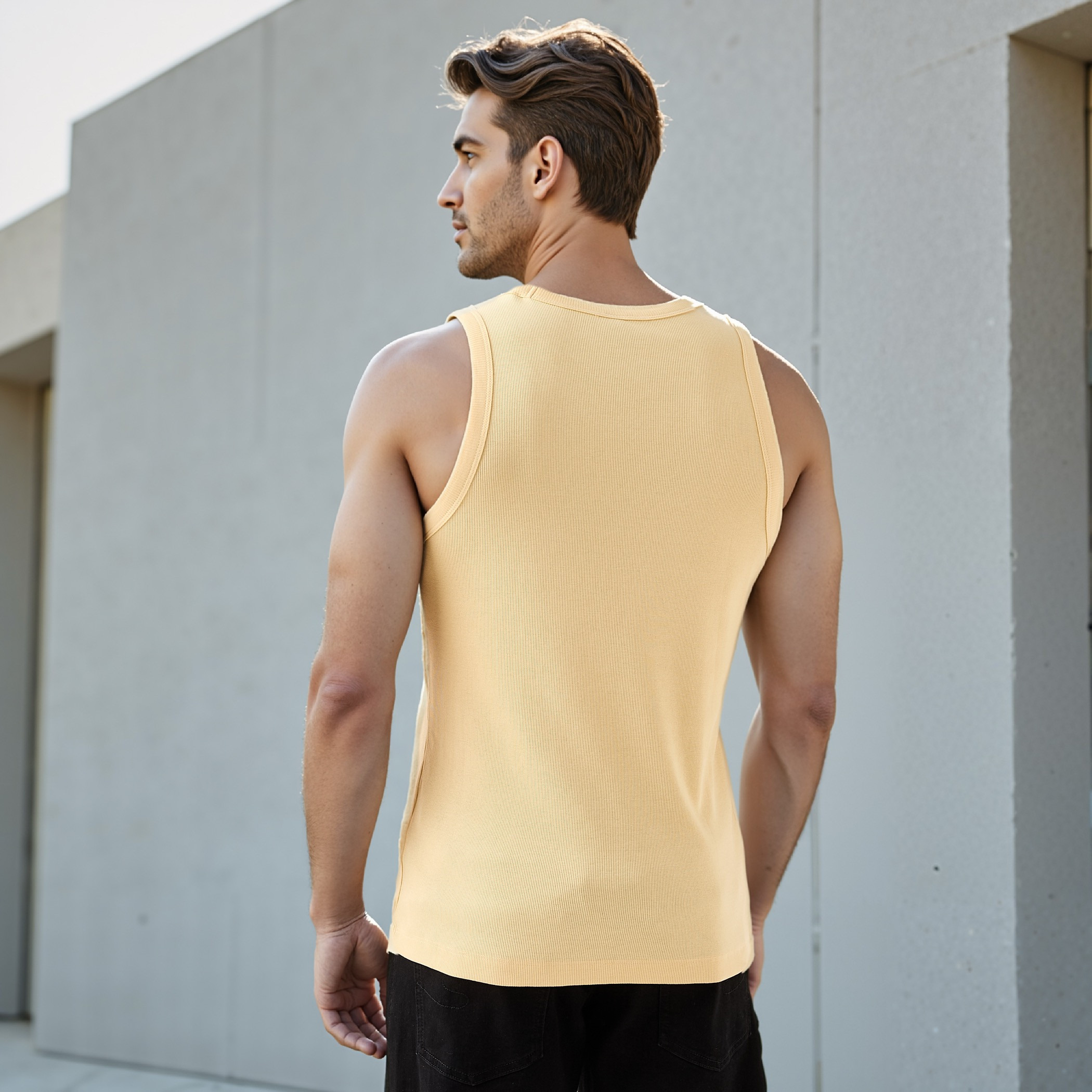 Shop Ribbed Sleeveless Vest with Round Neck Online | Splash UAE