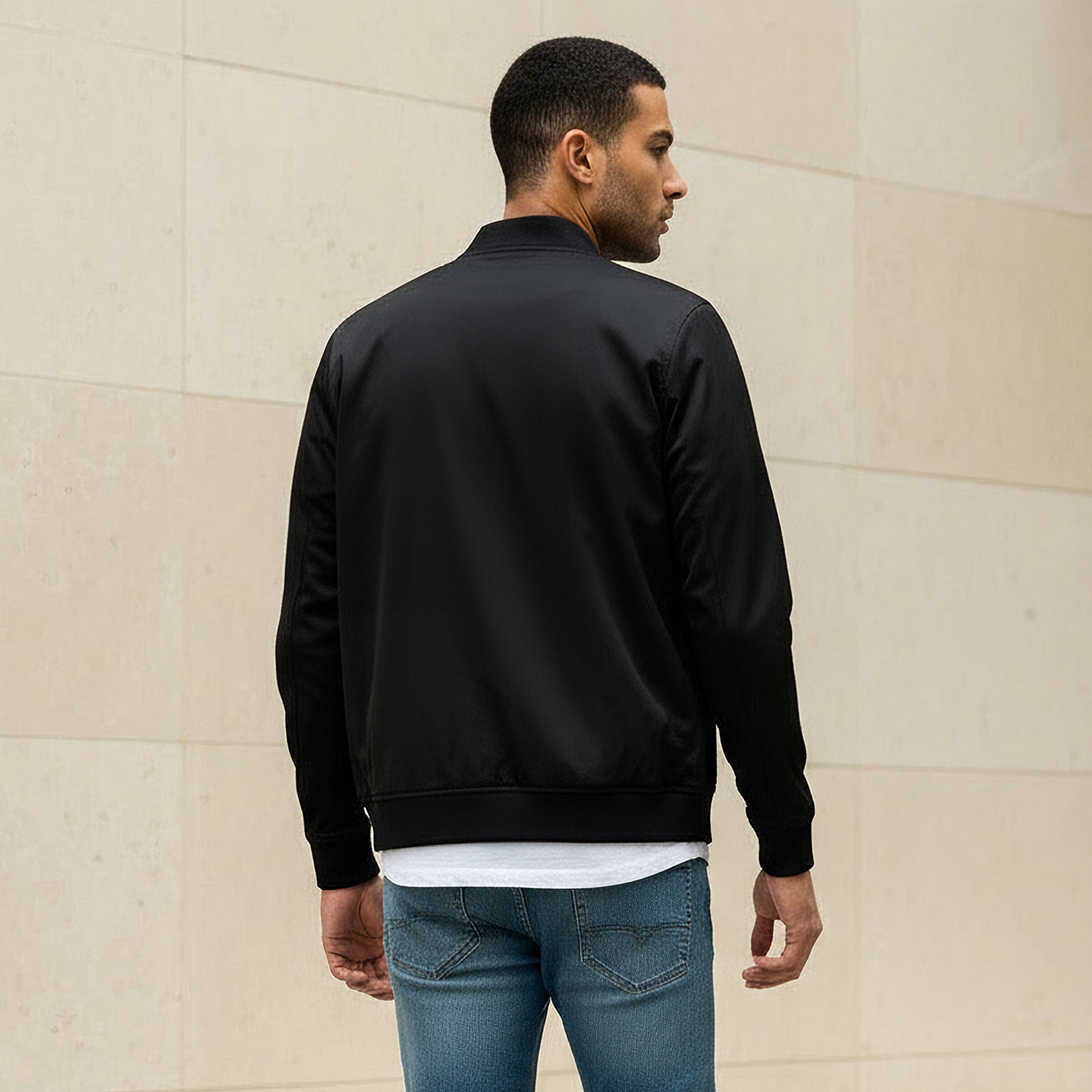 Shop Men Bomber Jacket with Zip Closure Online | Splash Bahrain