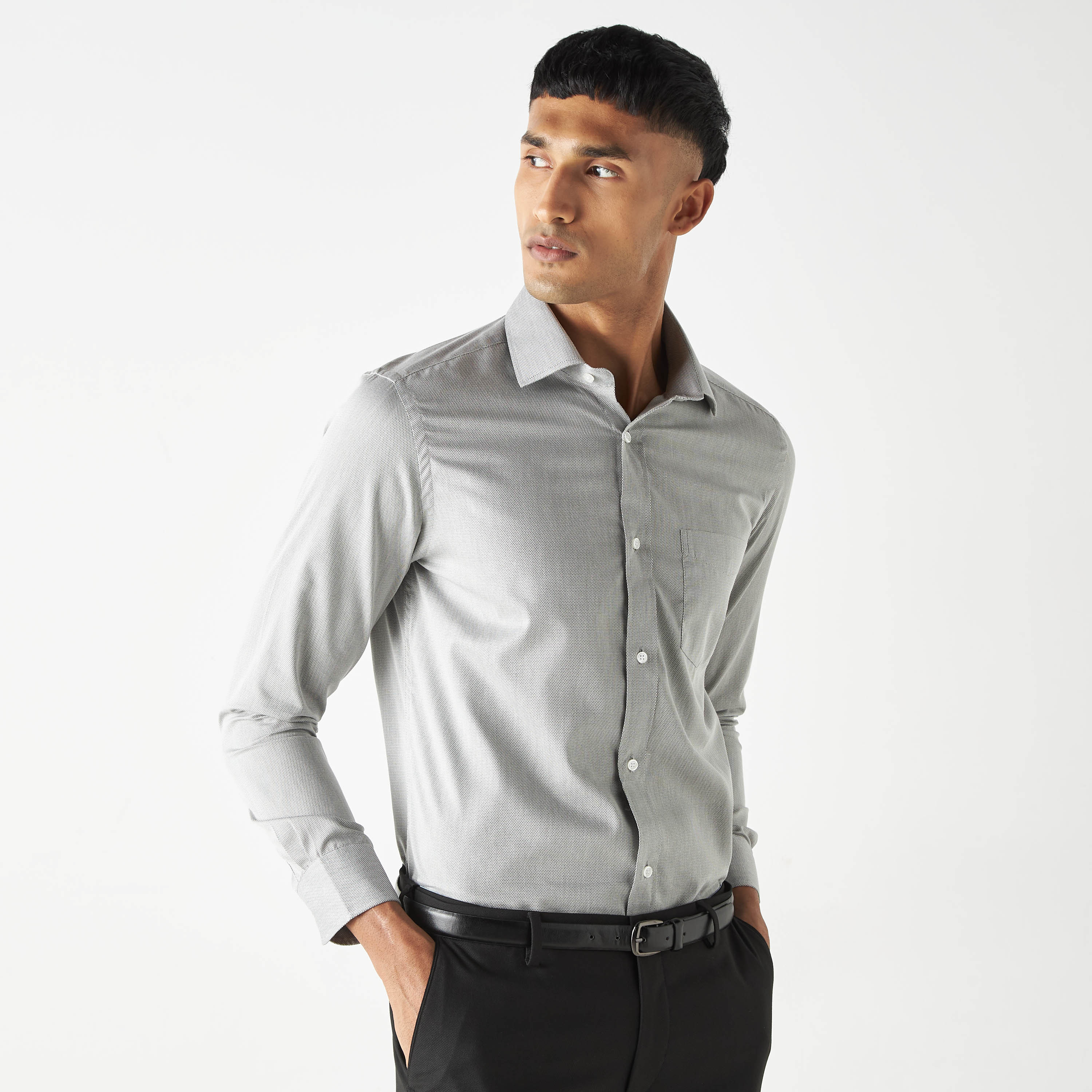 Shop Easy Iron Solid Formal Shirt with Pocket and Long Sleeves Online ...