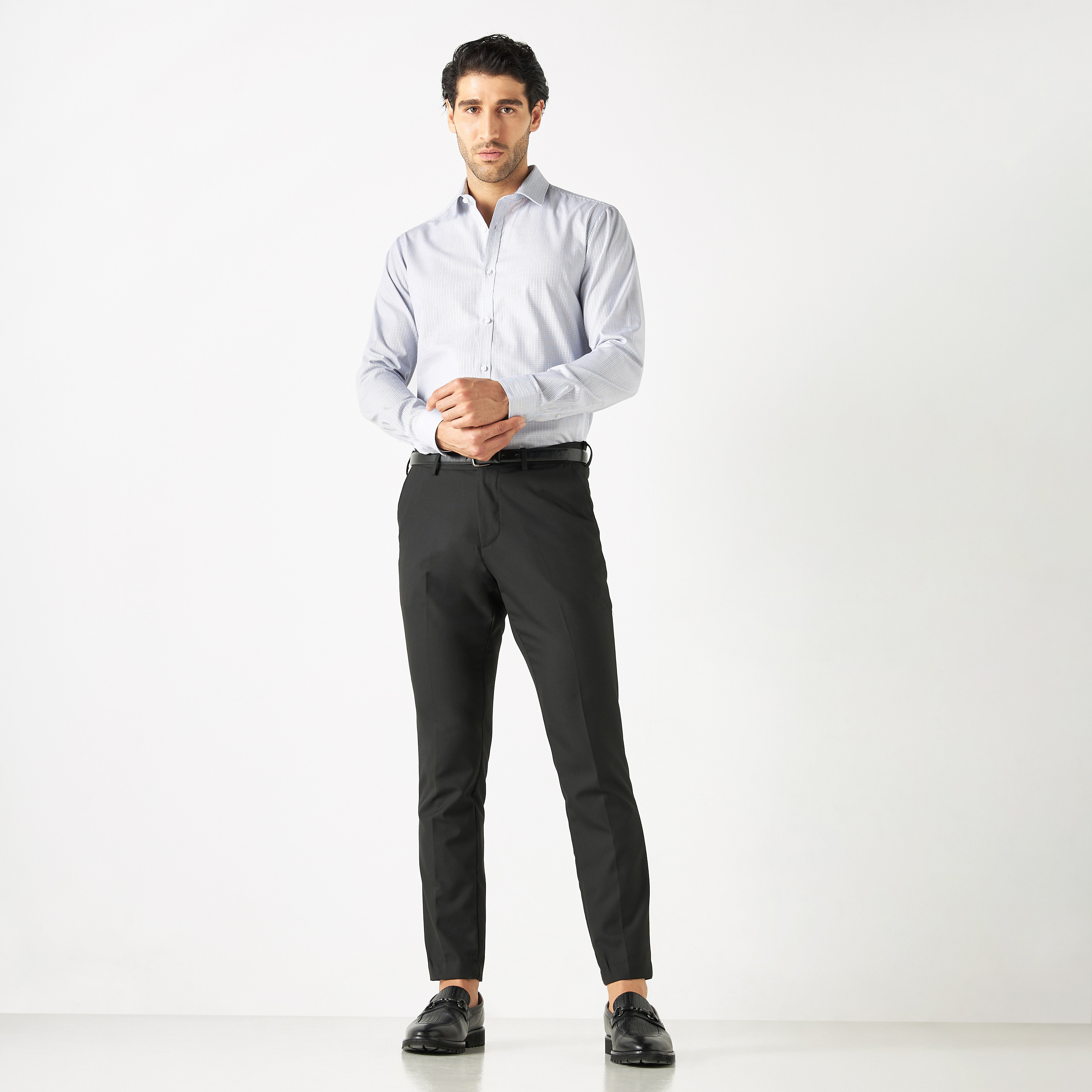 Shop Striped Slim Fit Formal Shirt with Long Sleeves Online ...
