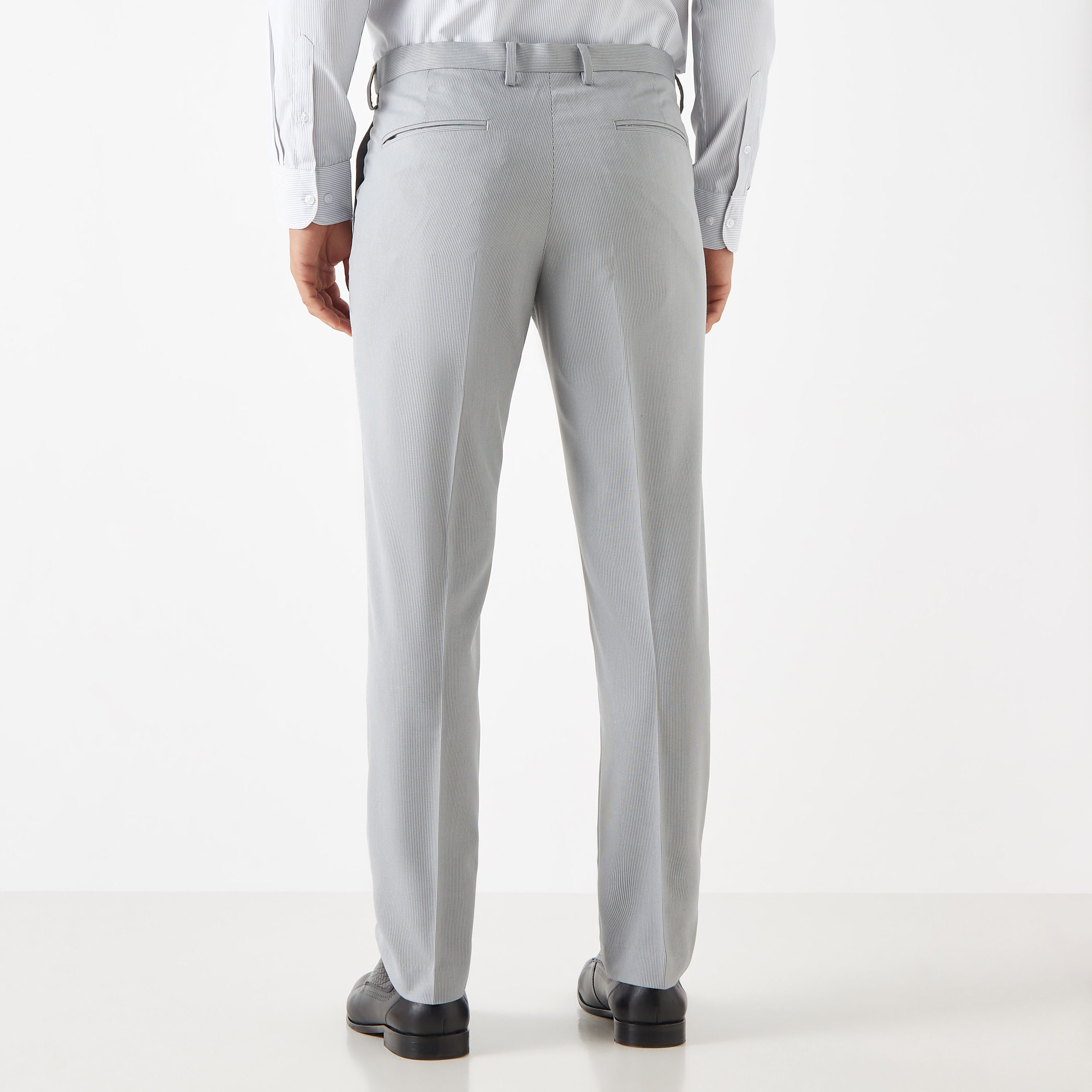 Shop Textured Regular Fit Full-Length Trouser Online | Centrepoint Kuwait