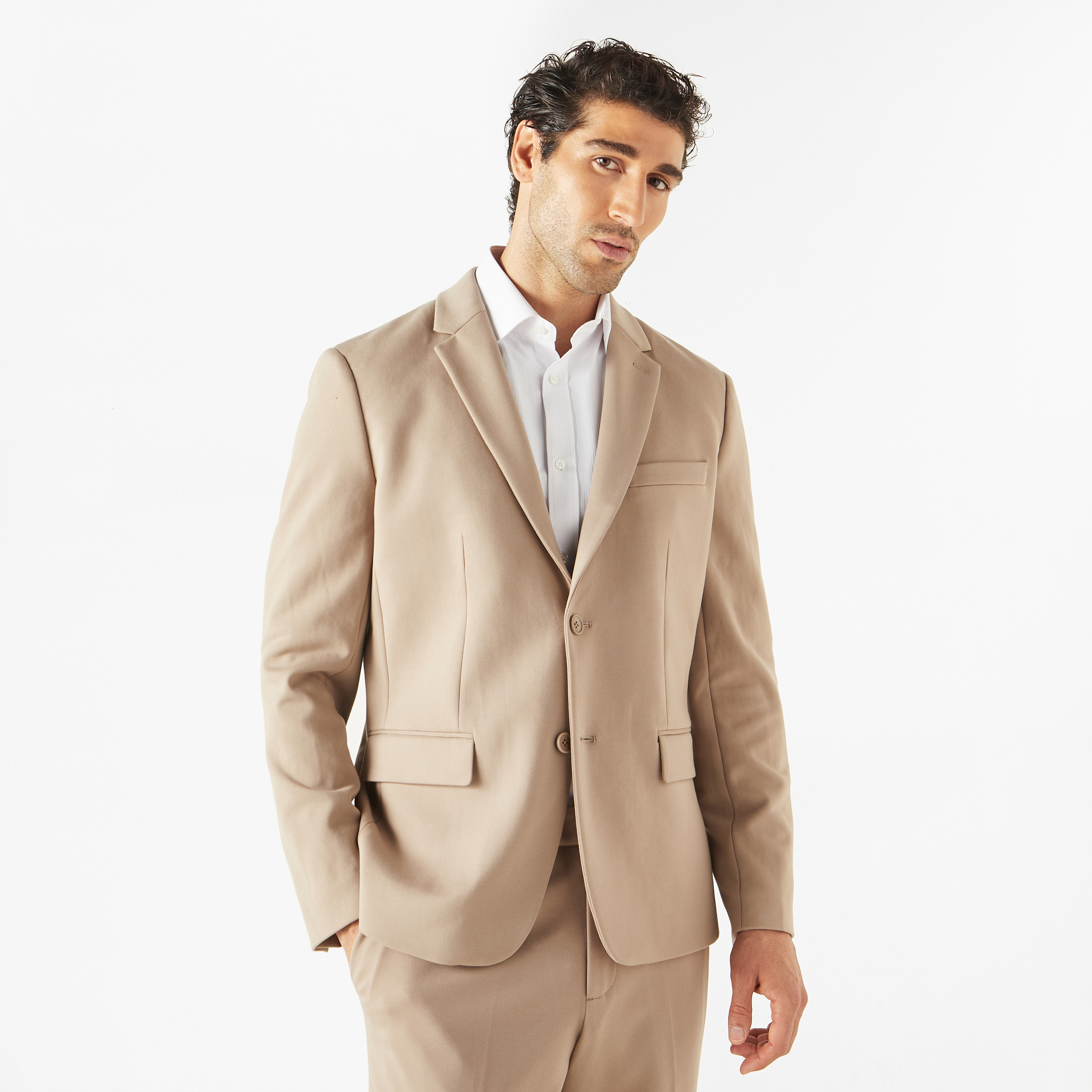 Shop Solid Blazer with Long Sleeves and Pockets Online | Centrepoint Kuwait