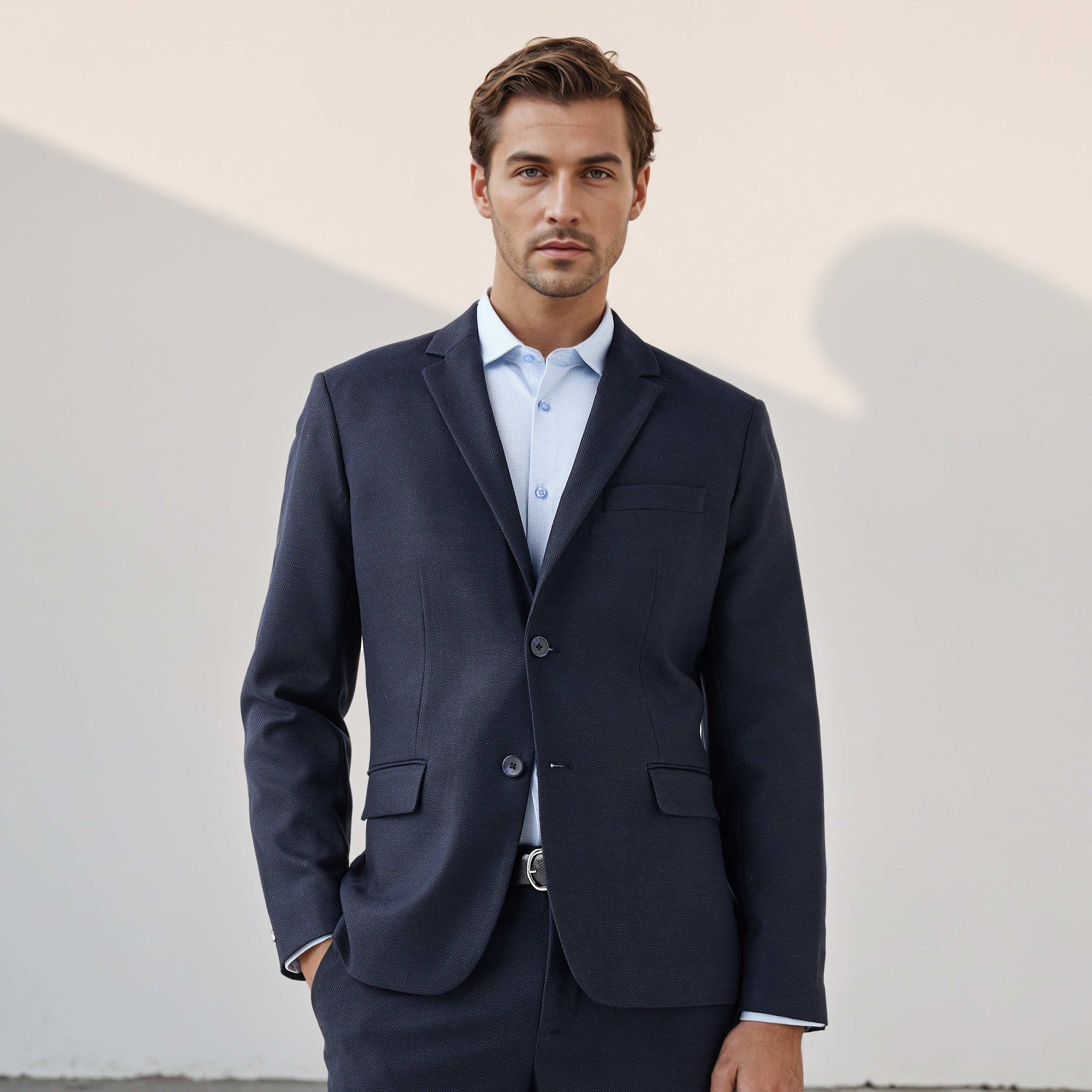 Shop Textured Single Breasted Dobby Blazer Online | Centrepoint UAE