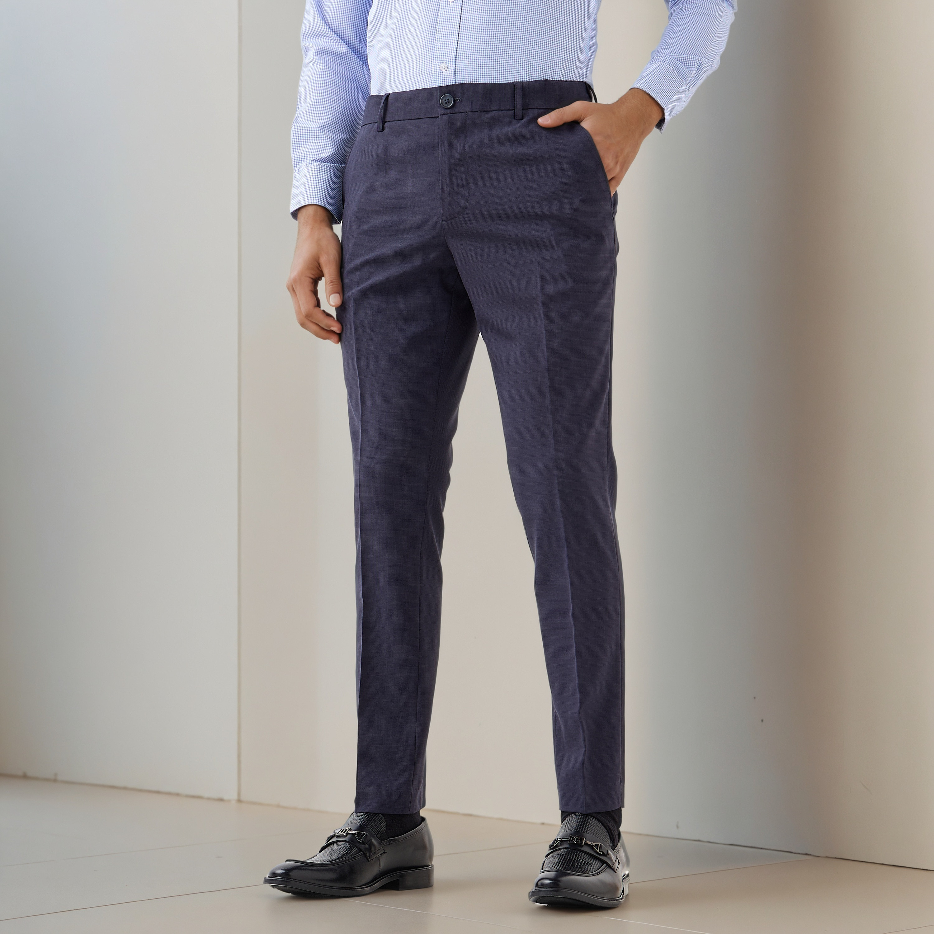 Shop Men Slim Fit Formal Trousers Online | Splash UAE