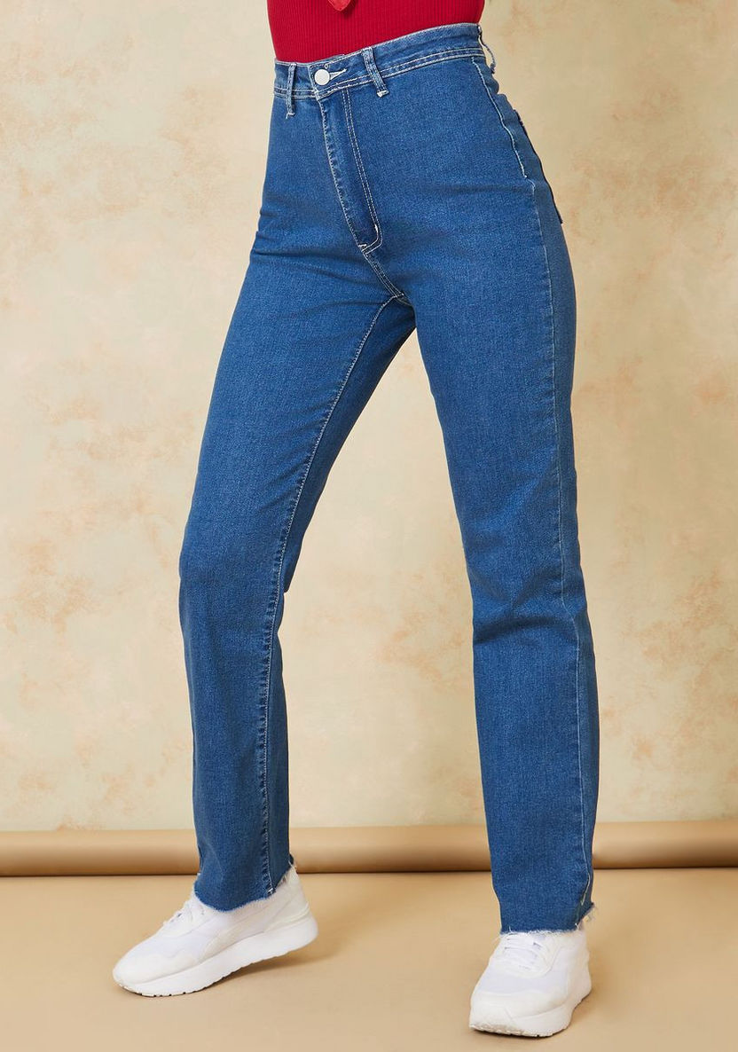 Buy Womens Styli High Waist Straight Leg Jeans Online Centrepoint Kuwait