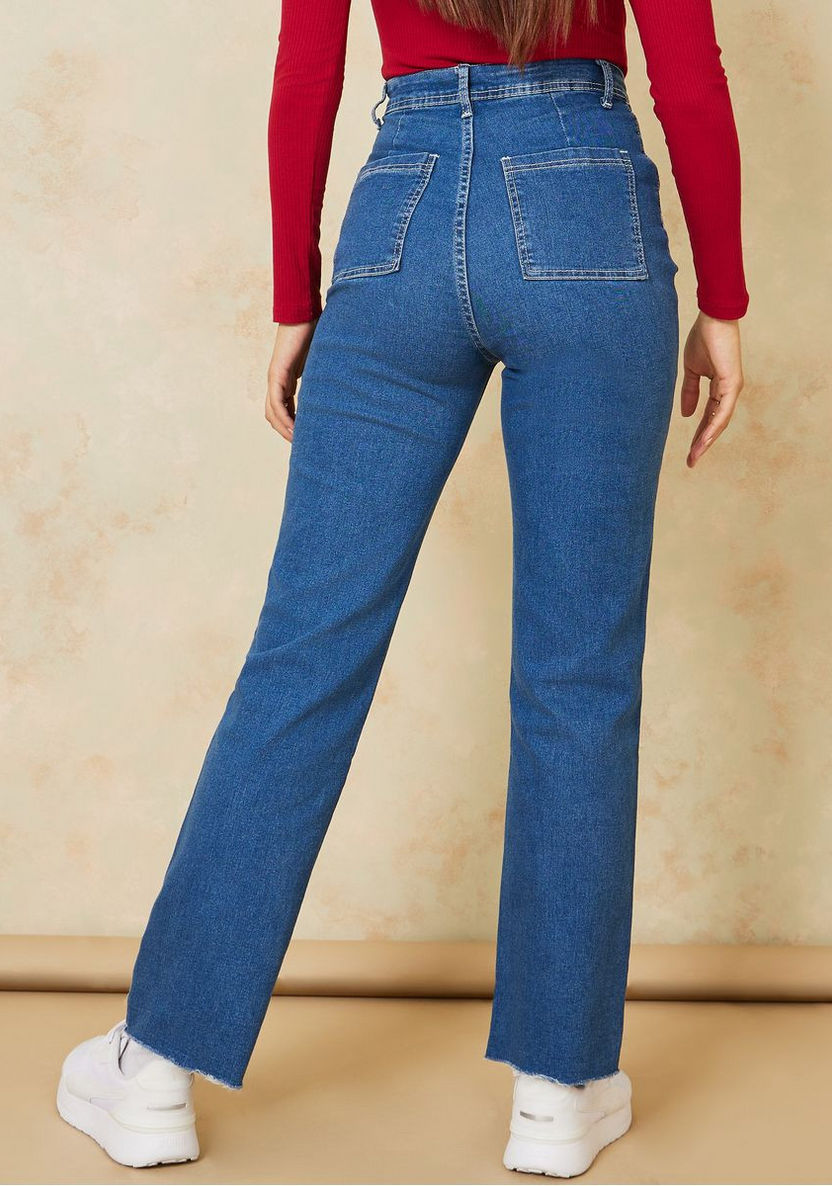 Buy Womens Styli High Waist Straight Leg Jeans Online Centrepoint Kuwait