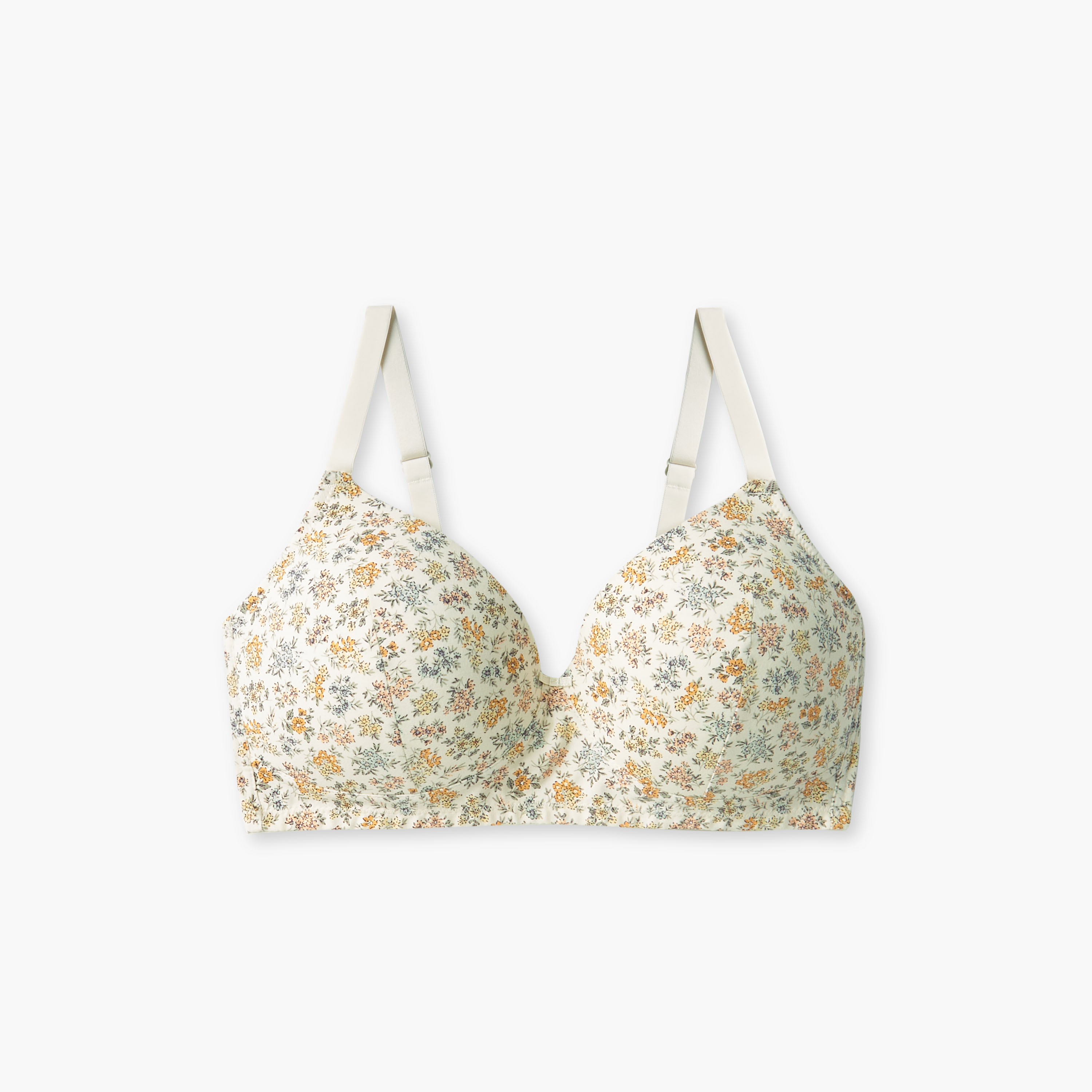 Shop Floral Print Support Bra with Bow Detail and Adjustable Straps ...