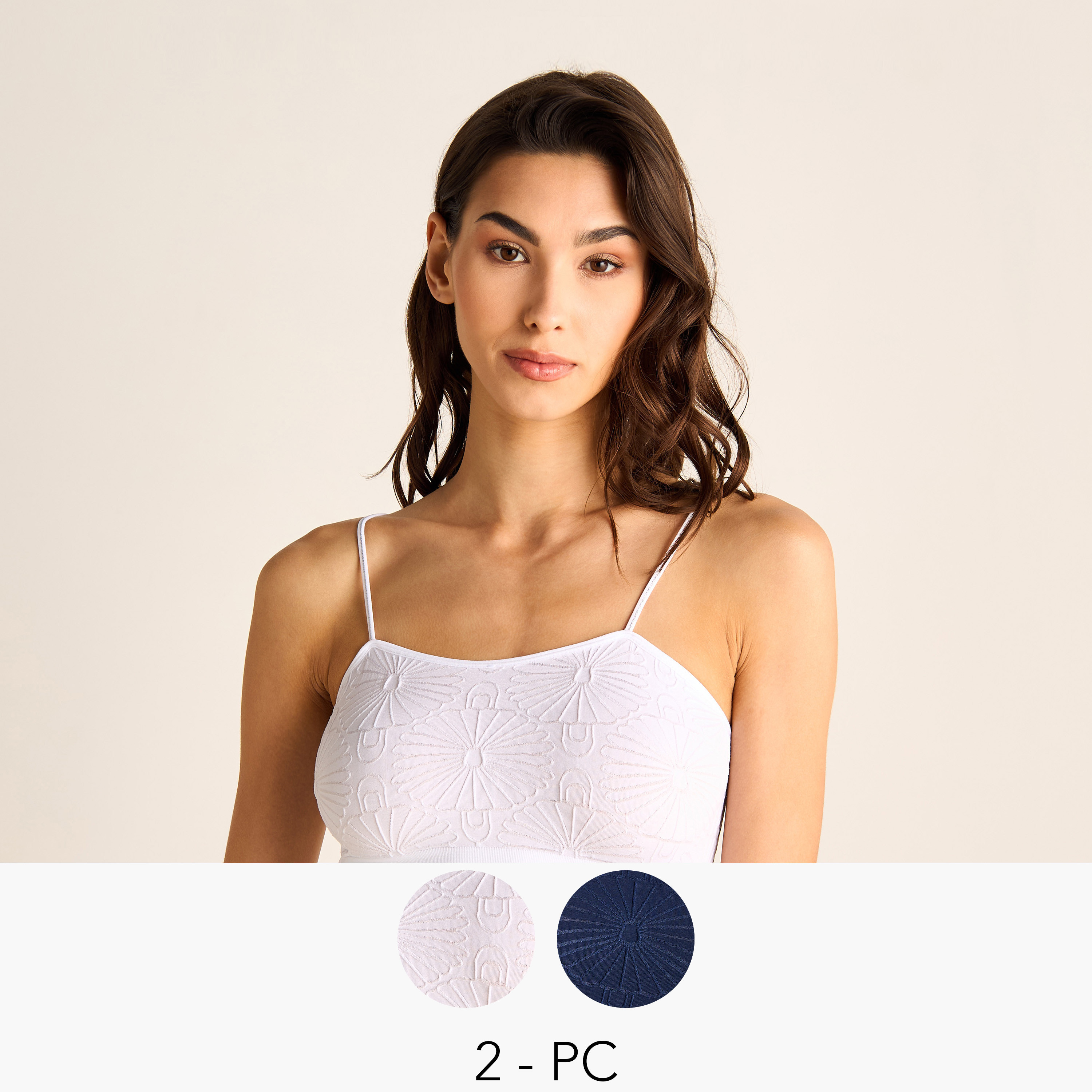 Buy Set of 2 - Textured Bralettes Online | Centrepoint UAE