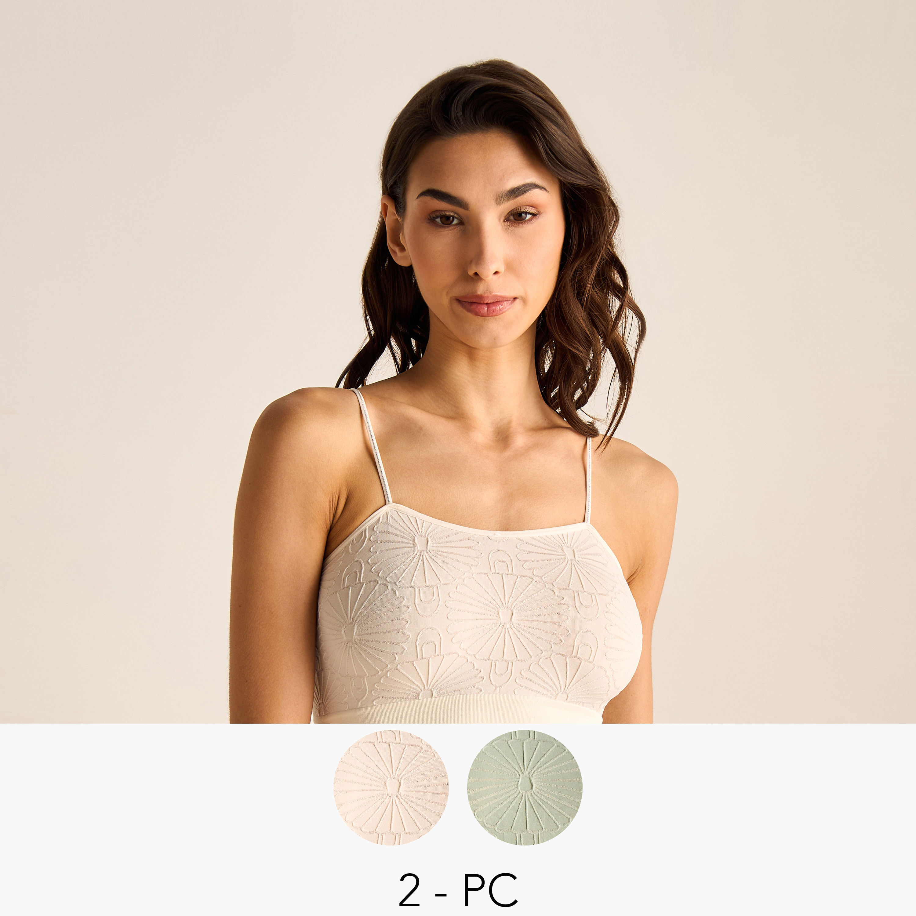 Buy Set of 2 - Textured Bralettes Online | Centrepoint UAE