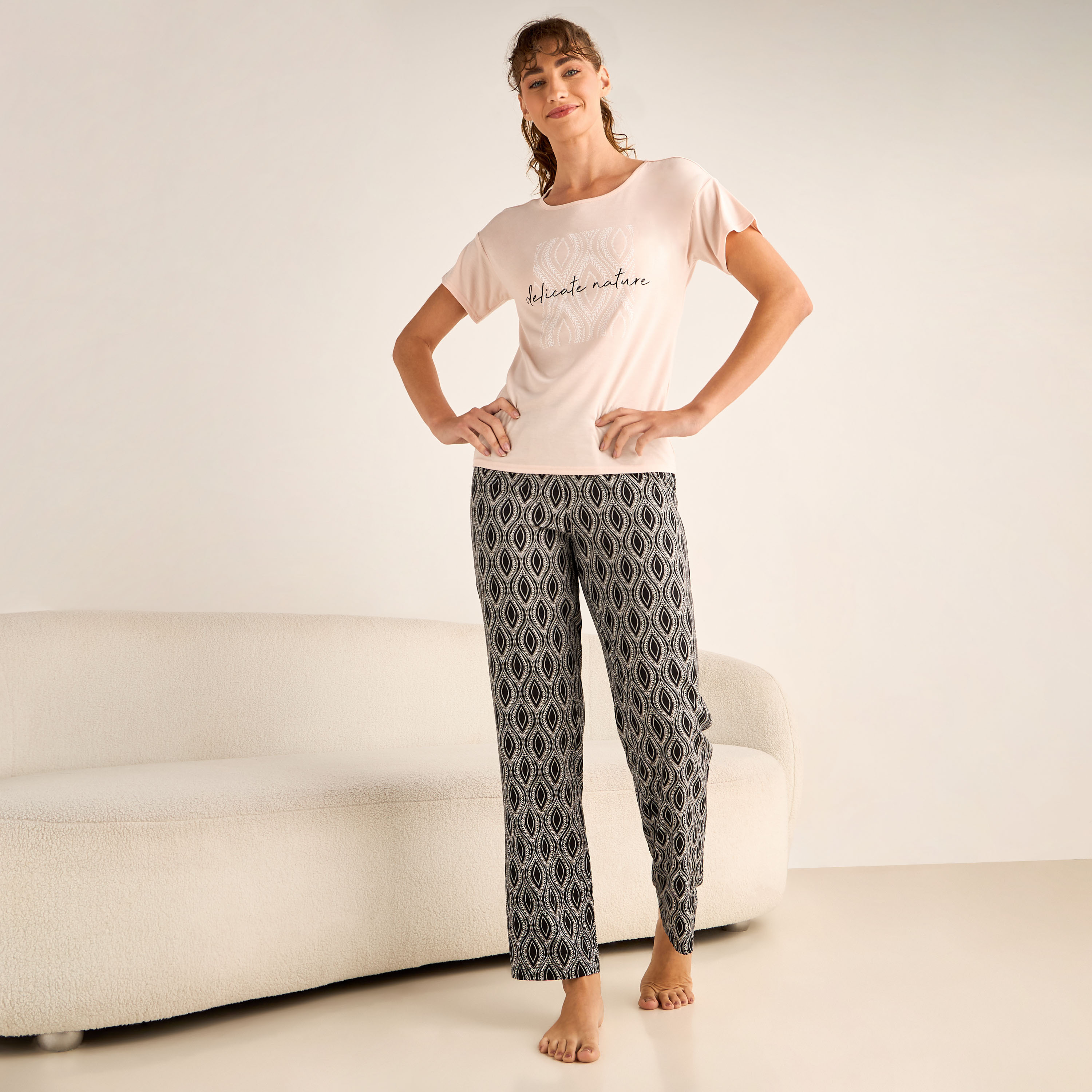 Shop Printed Viscose Pyjama Set Online | Splash UAE