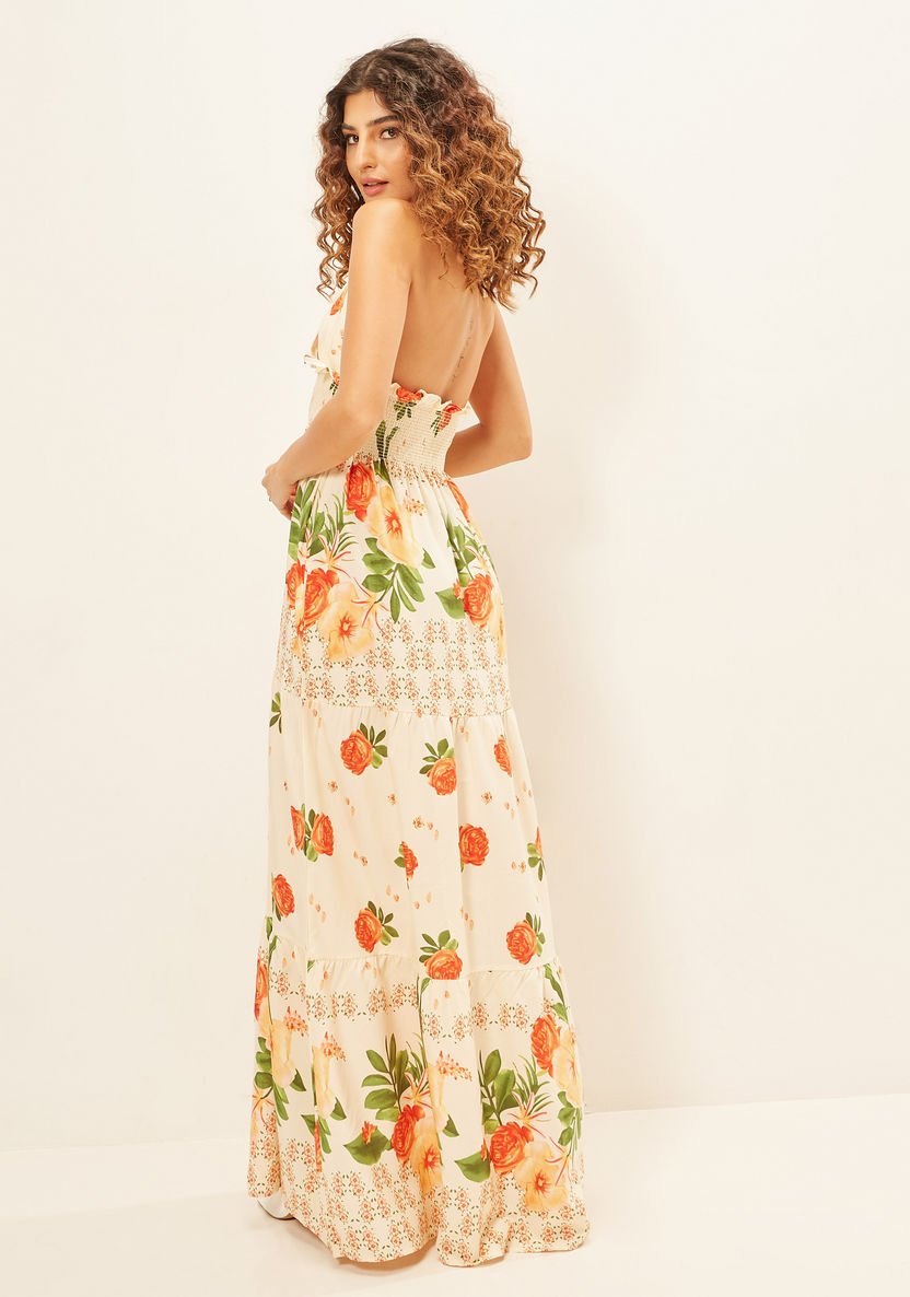 Buy Womens 2xtremz Floral Print Sleeveless Maxi Dress With Smocked