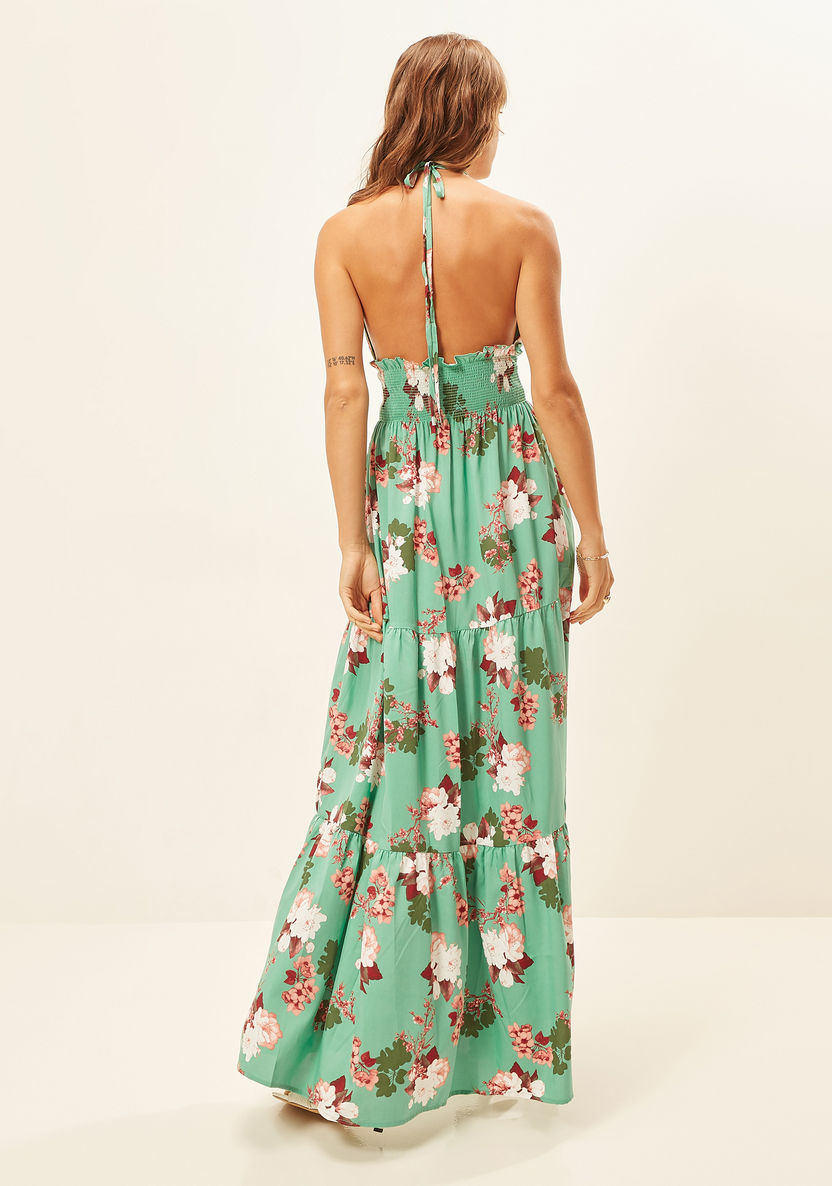 Buy Womens 2xtremz Floral Print Sleeveless Maxi Dress With V Neck And