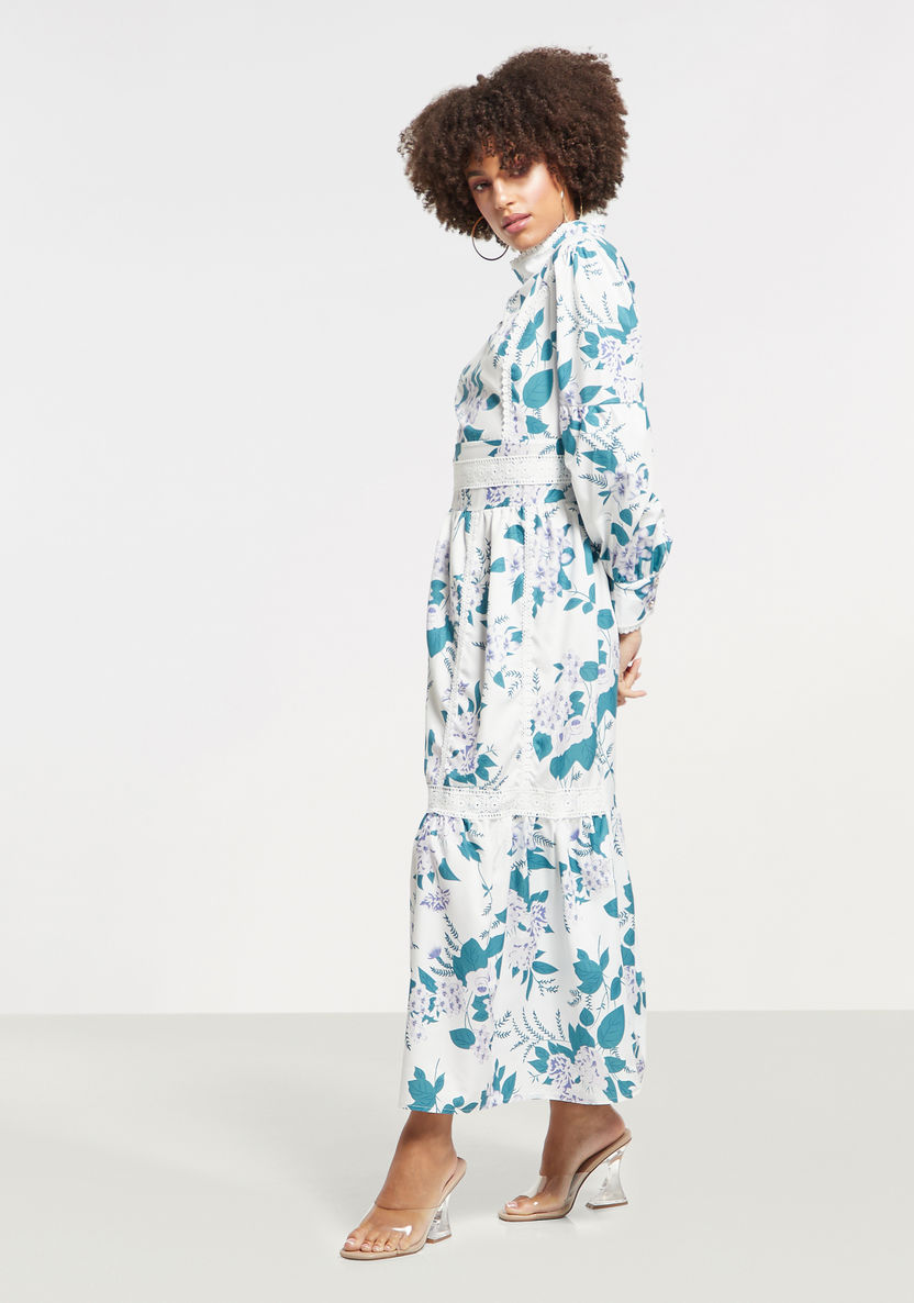 Buy 2xtremz All Over Floral Print High Neck Maxi Dress Splash Ksa