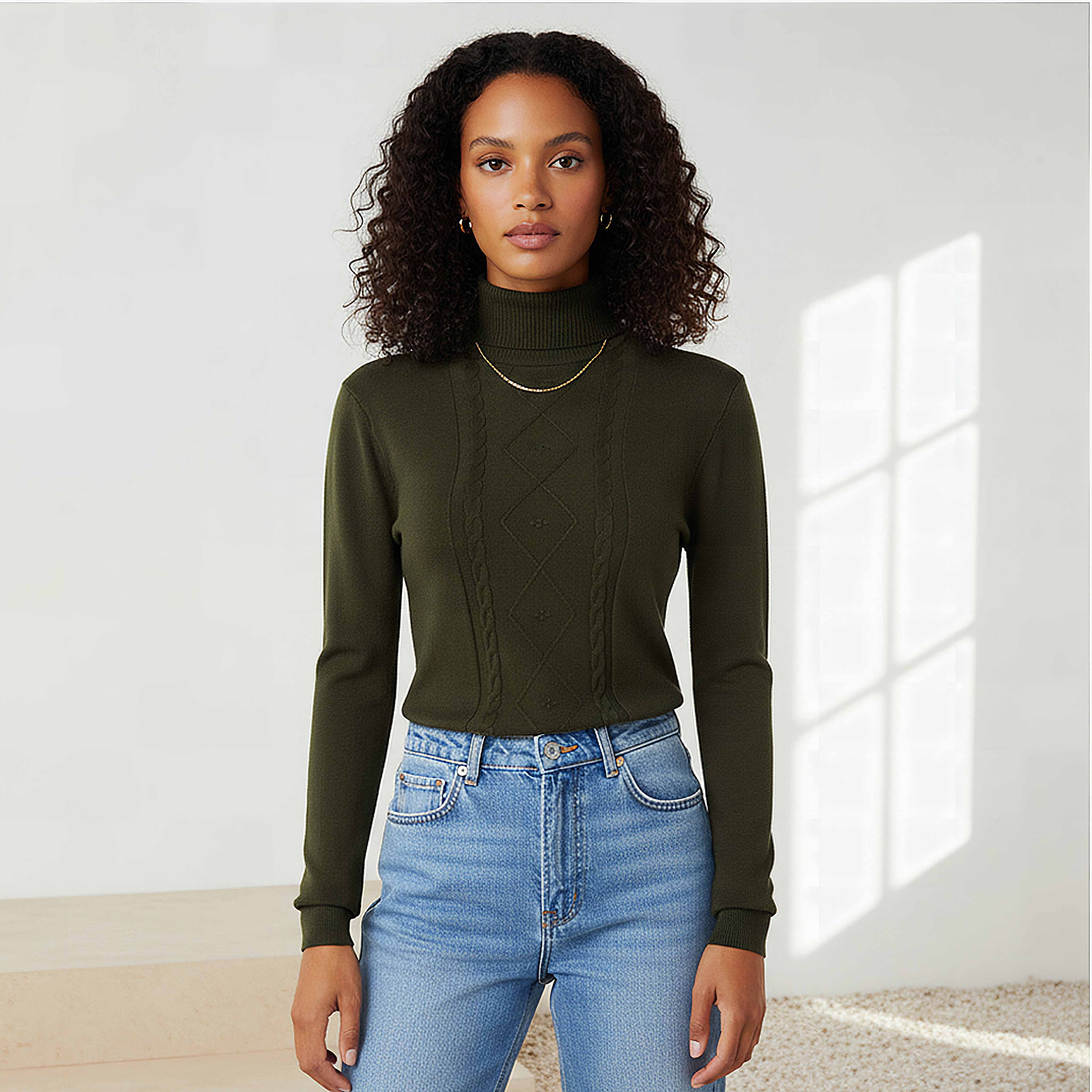 Buy 2Xtremz Textured High Neck Tricot Sweater Online | Centrepoint Qatar