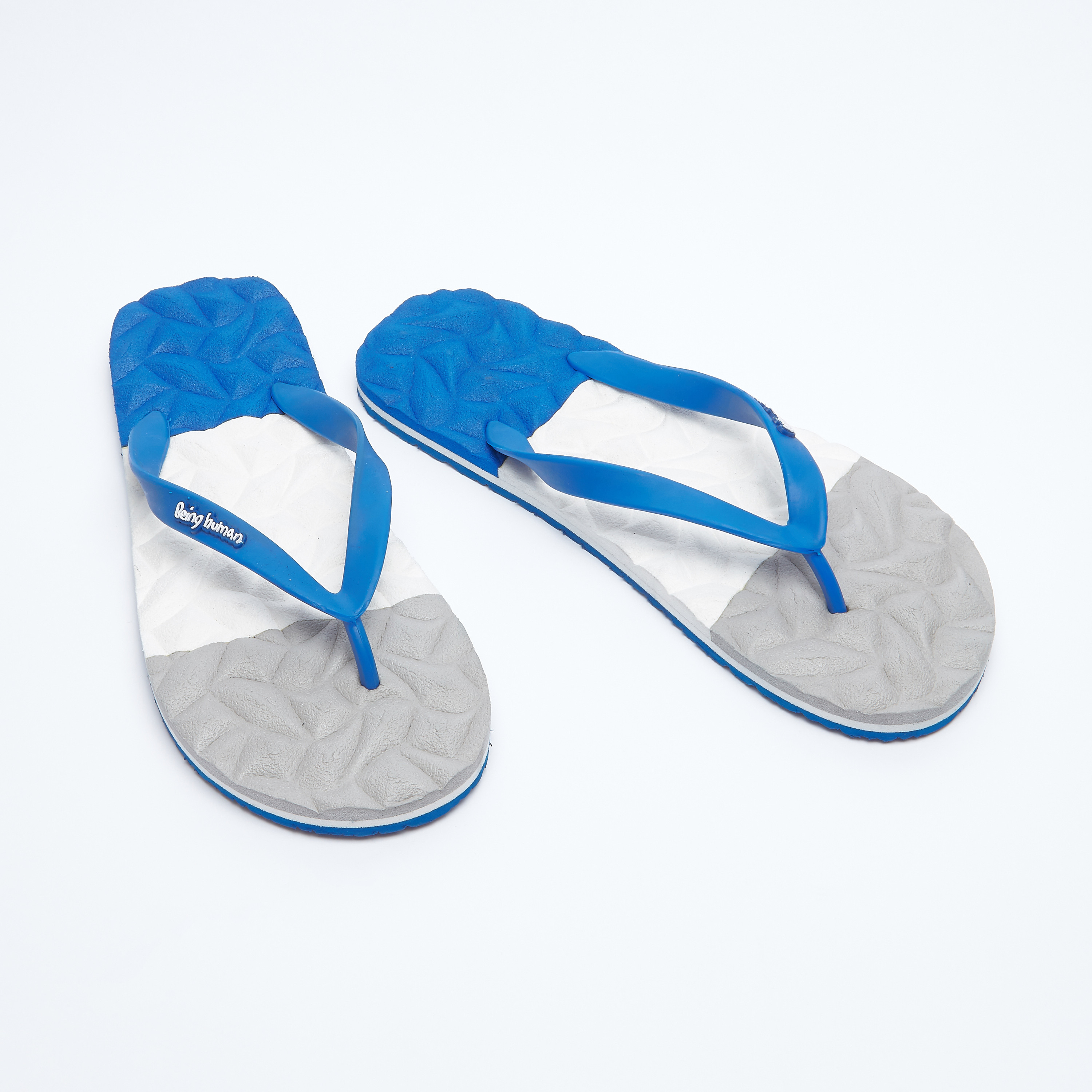Shop Being Human Textured Flip Flops with Brand Applique Detail Straps ...