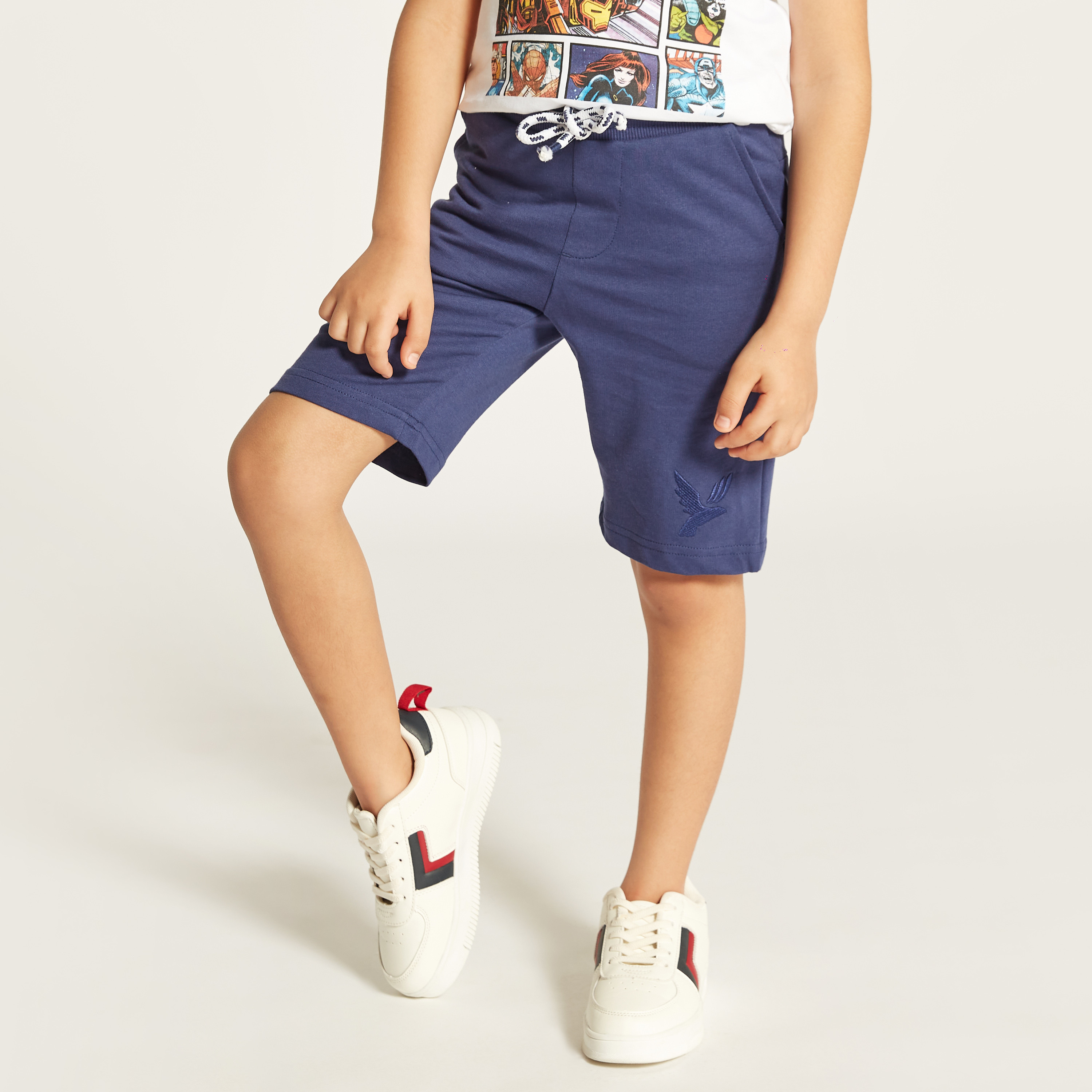 Juniors Solid Shorts with Pocket Detail and Drawstring Closure Online ...