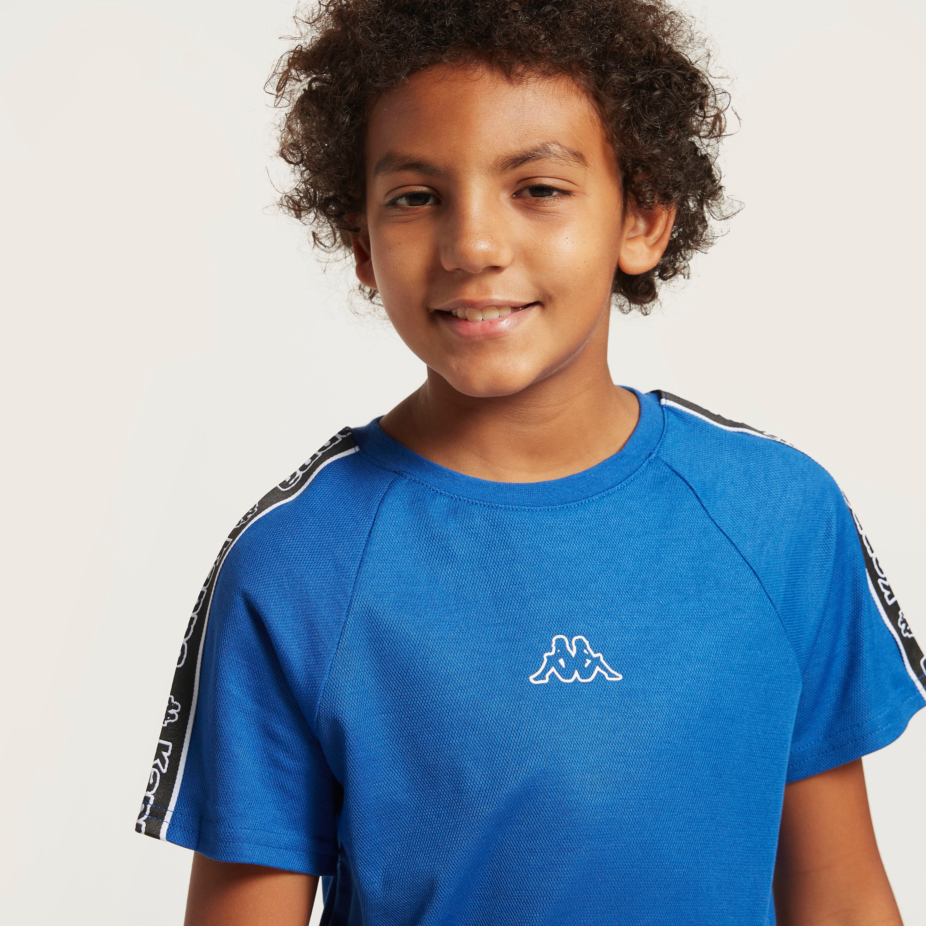 Kappa Printed T-shirt with Shoulder Tape Detail and Short Sleeves ...