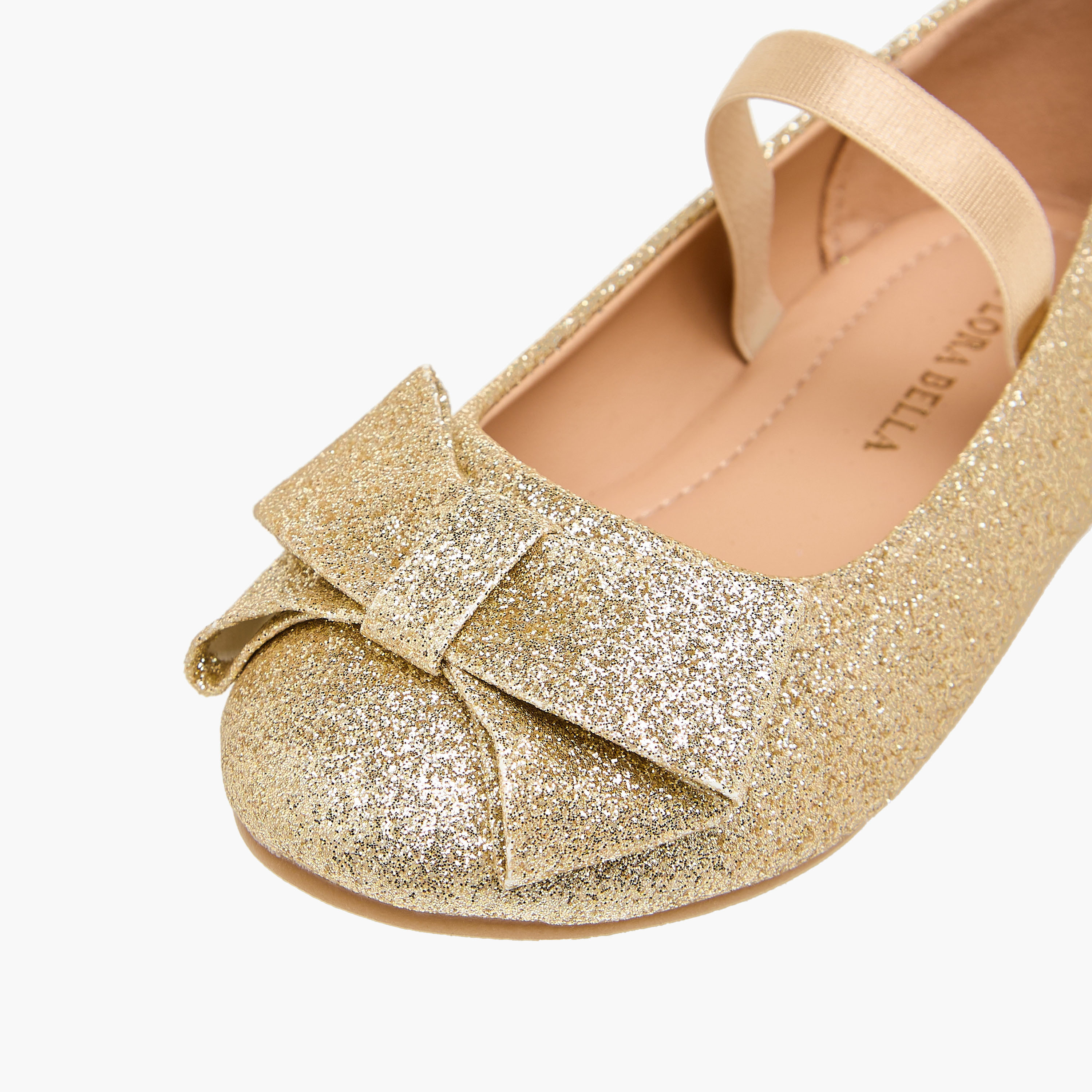 Buy Flora Bella Bow Embellished Ballerina Shoes with Elasticated Strap ...