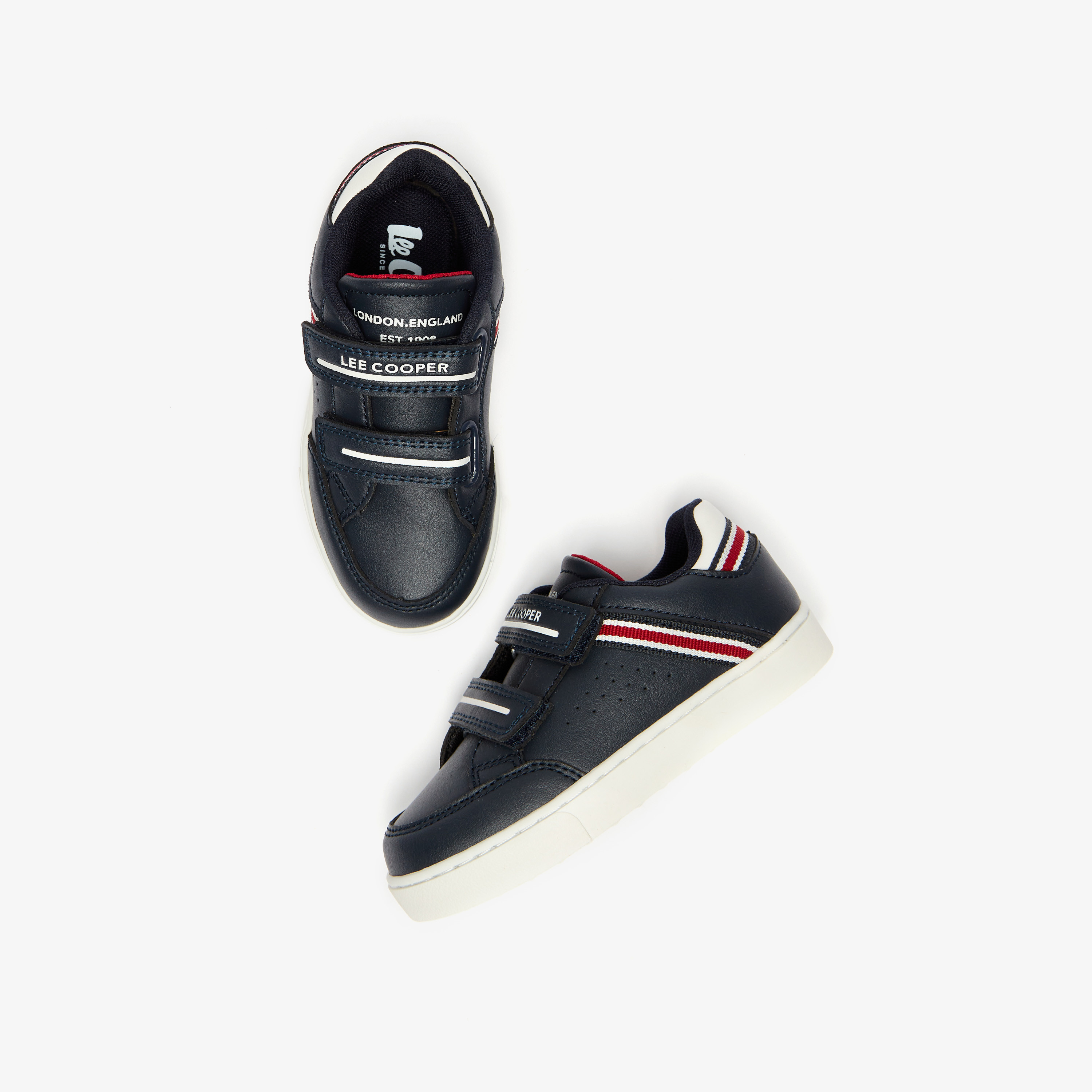 Buy Lee Cooper Boys' Perforated Sneakers with Hook and Loop Closure ...