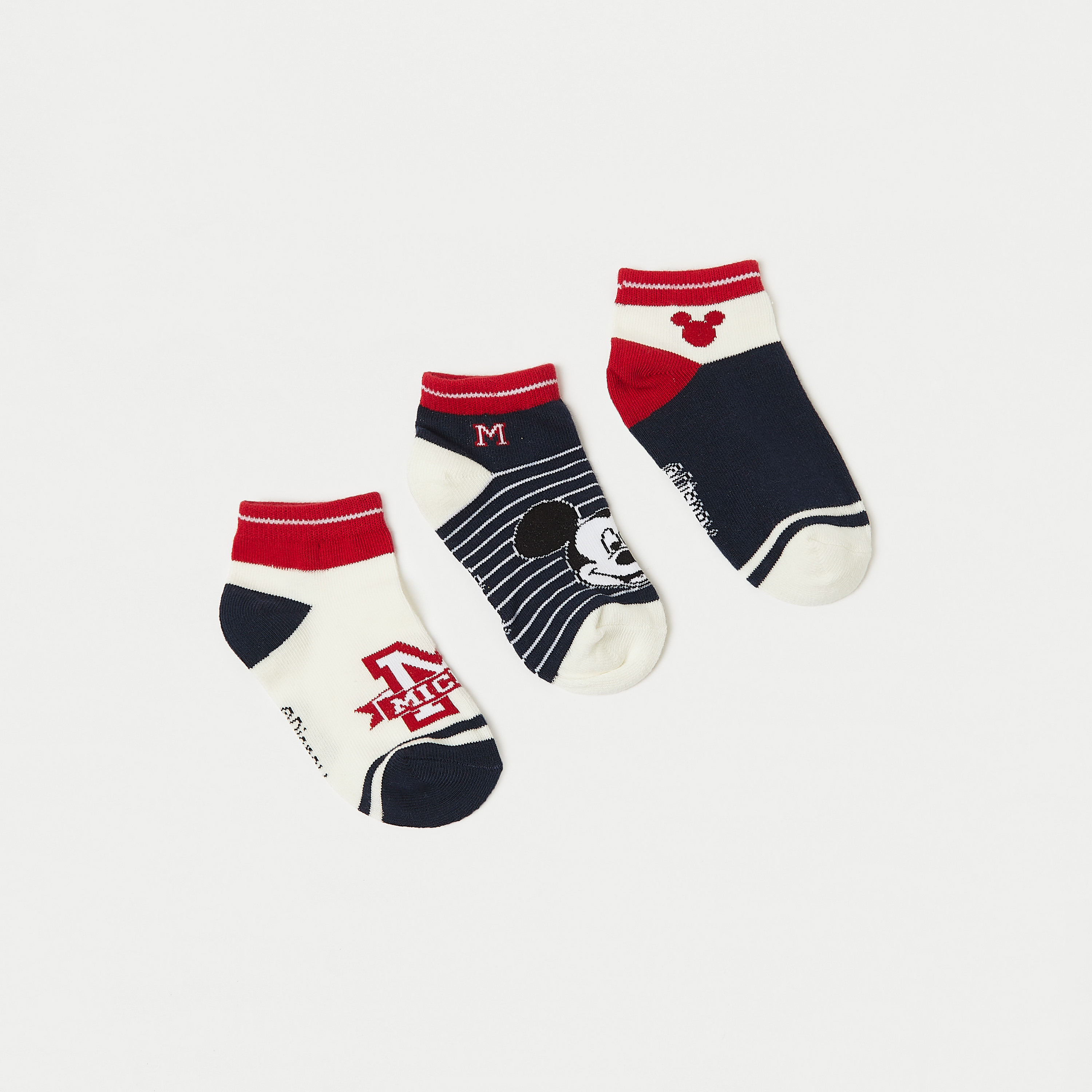 Buy Disney Mickey Mouse Print Socks - Set of 3 Online | Centrepoint UAE