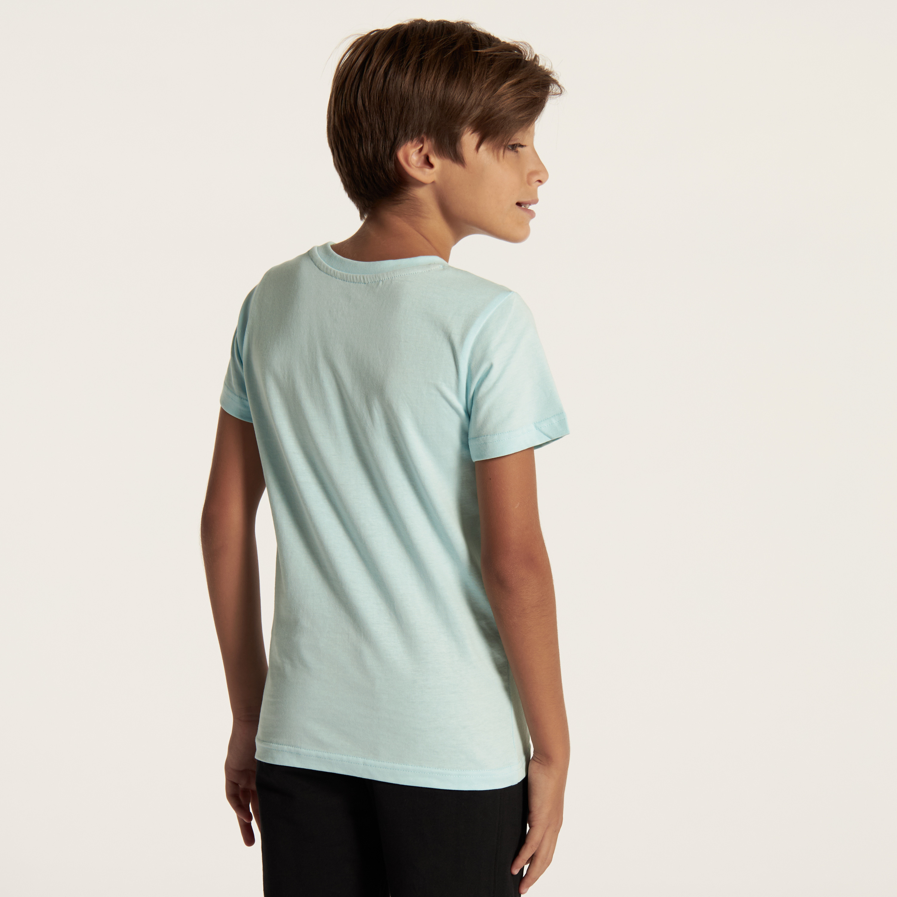 Juniors Graphic Print Crew Neck T-shirt with Short Sleeves Online ...