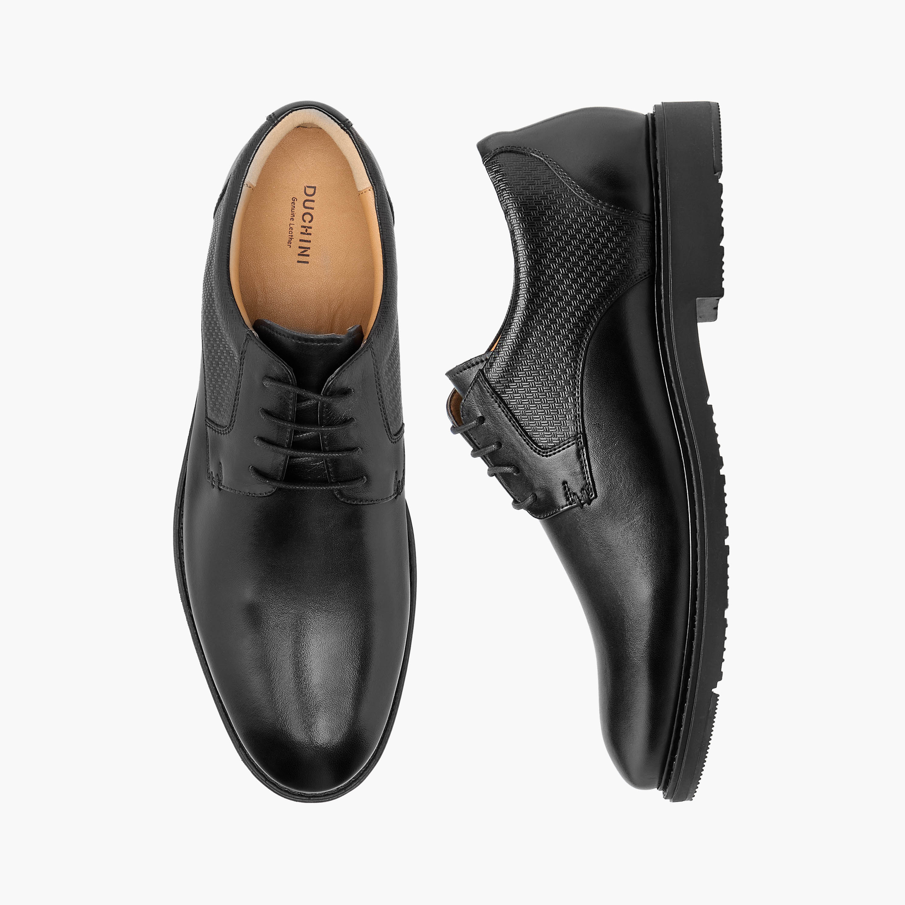 Shop Duchini Men Lace-Up Leather Derby Shoes Online | Centrepoint UAE