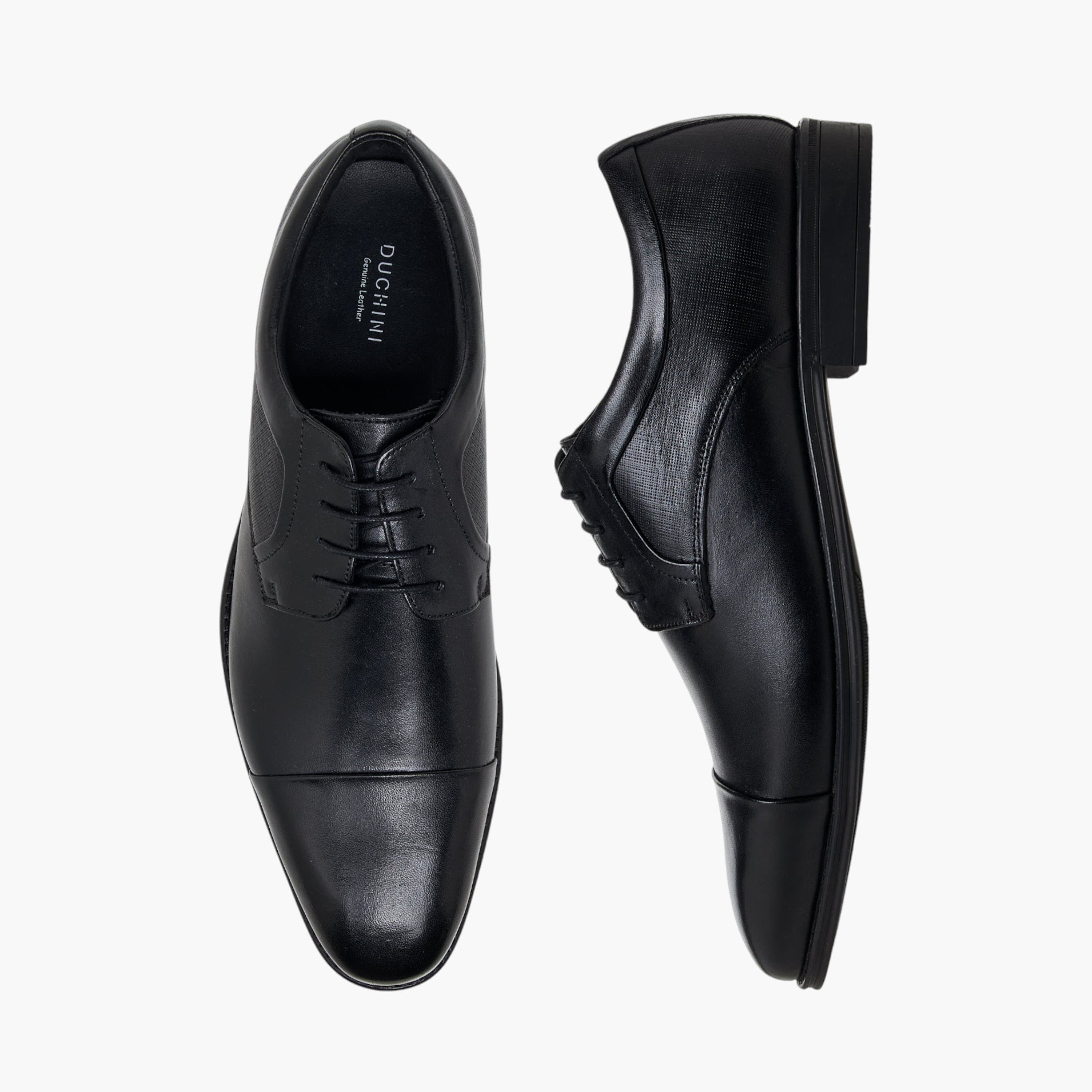 Shop Duchini Men Lace-Up Leather Derby Shoes Online | Splash UAE