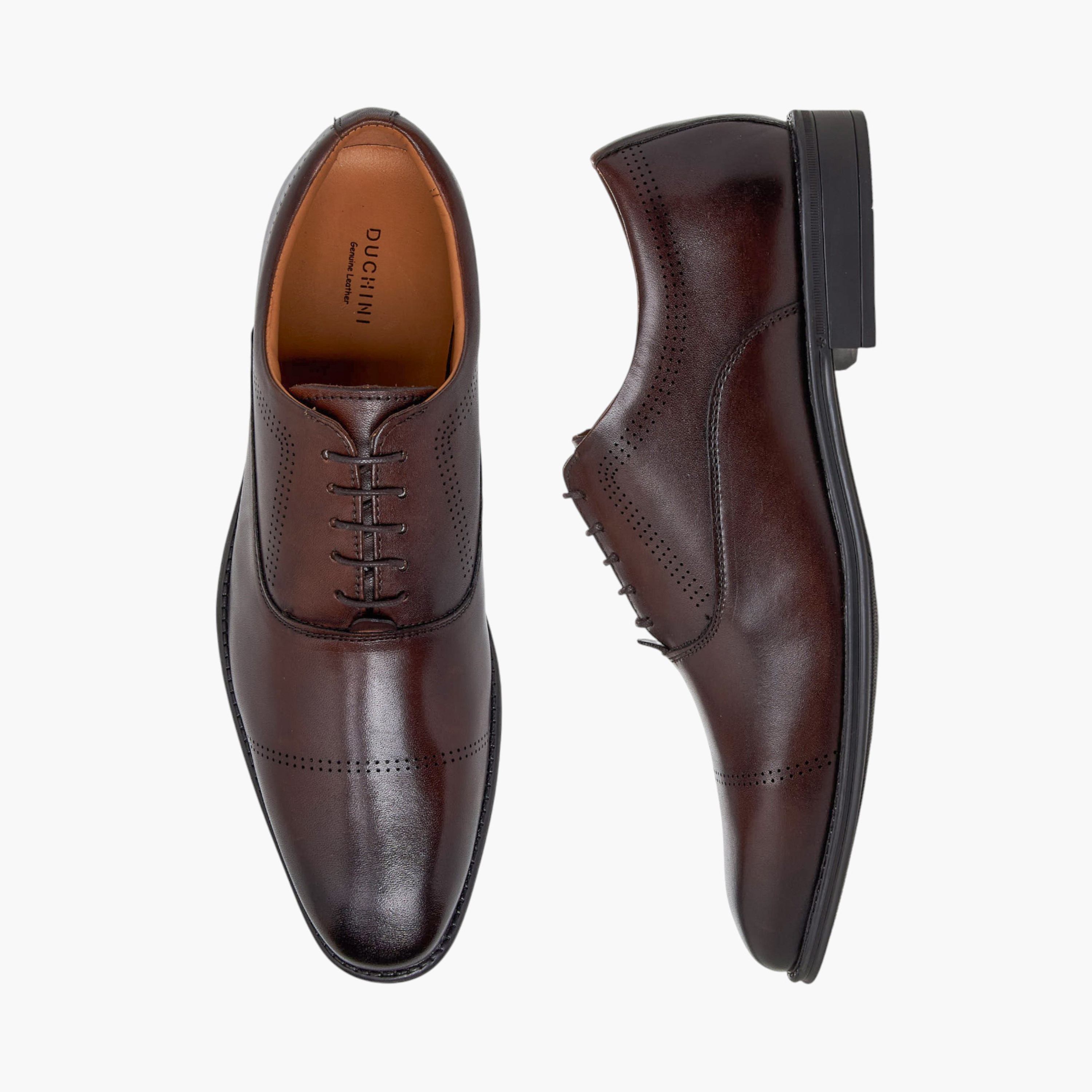 Shop Duchini Men Lace-Up Leather Derby Shoes Online | Centrepoint Kuwait