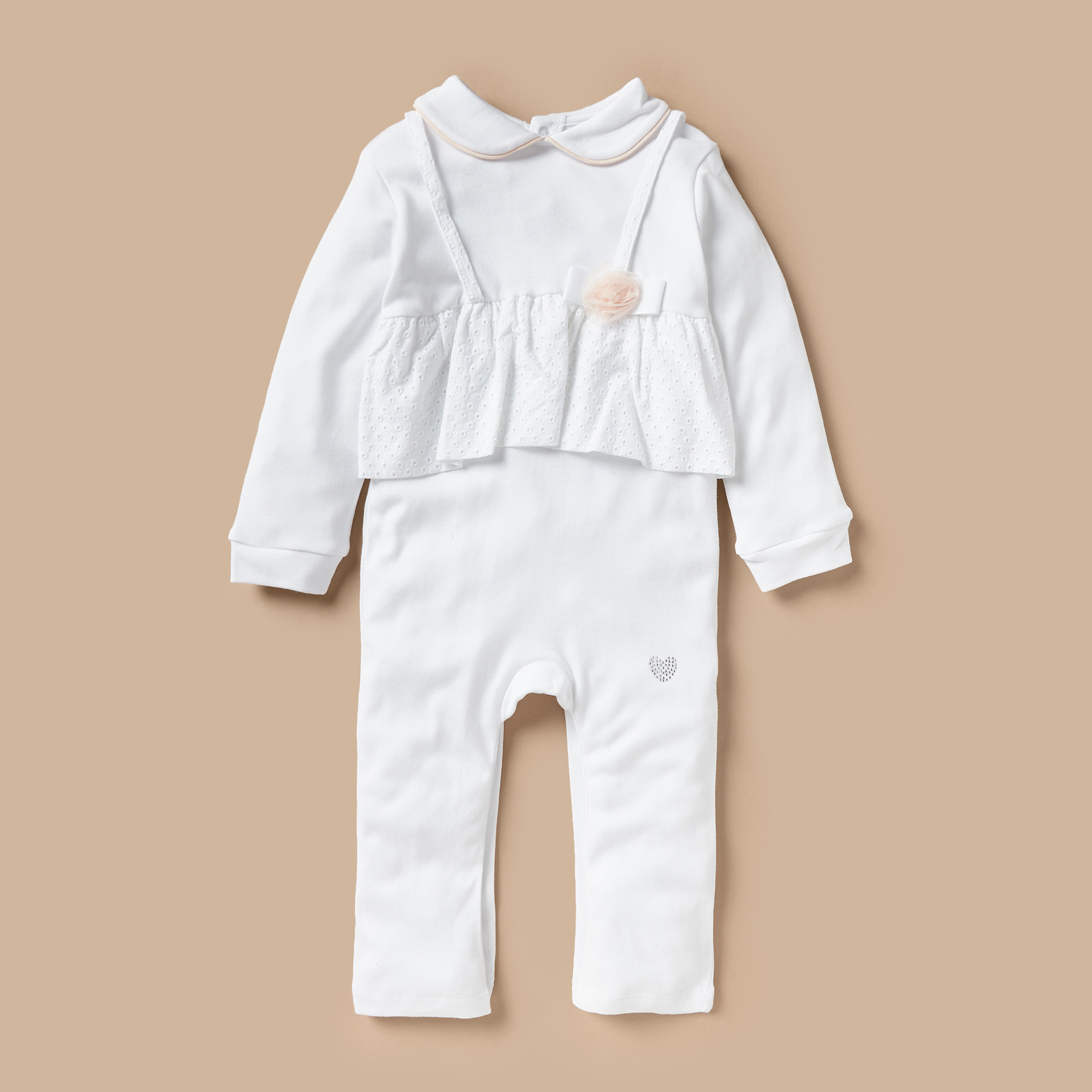 Buy Giggles Rose Applique Detail Sleepsuit with Overlay Detail Online ...