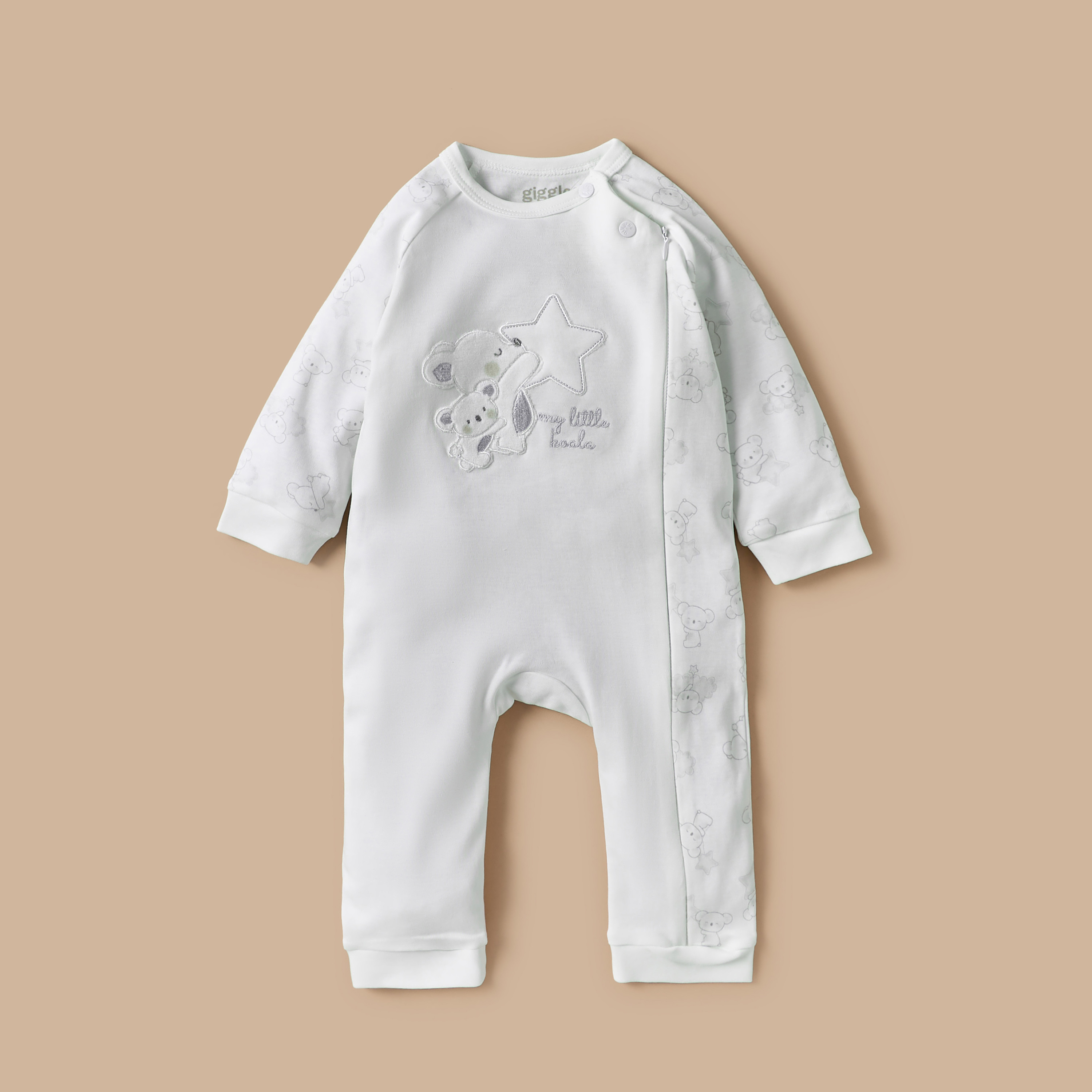 Buy Giggles Koala Applique Long Sleeves Sleepsuit Online | Centrepoint ...