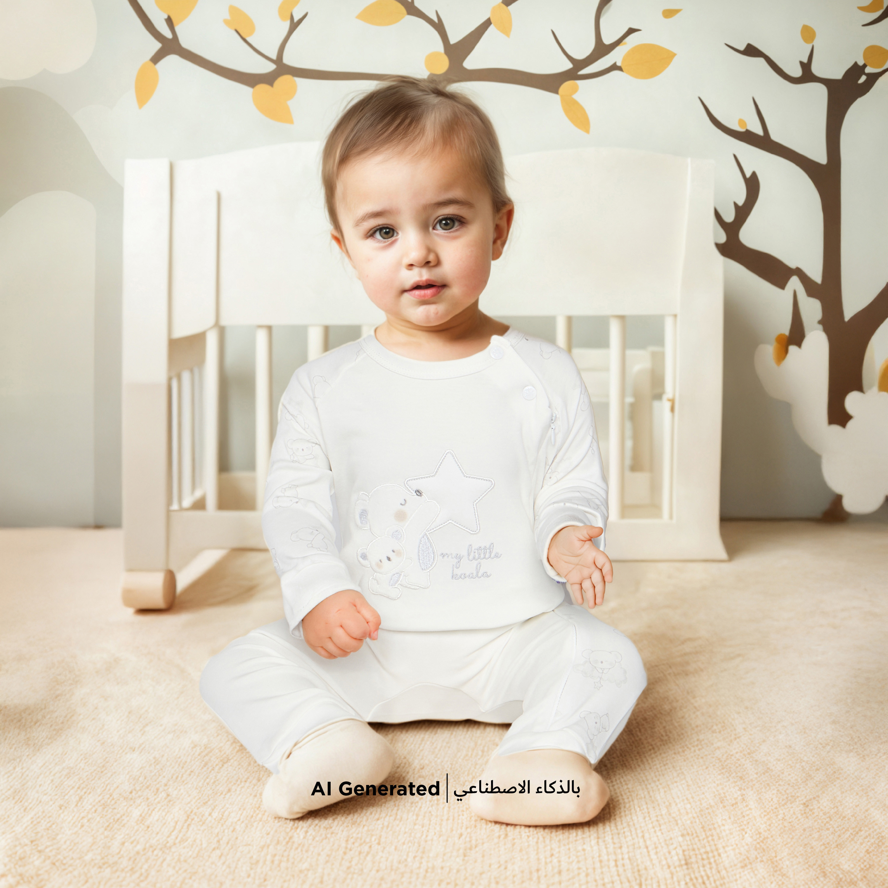 Buy Giggles Koala Applique Long Sleeves Sleepsuit Online | Centrepoint ...