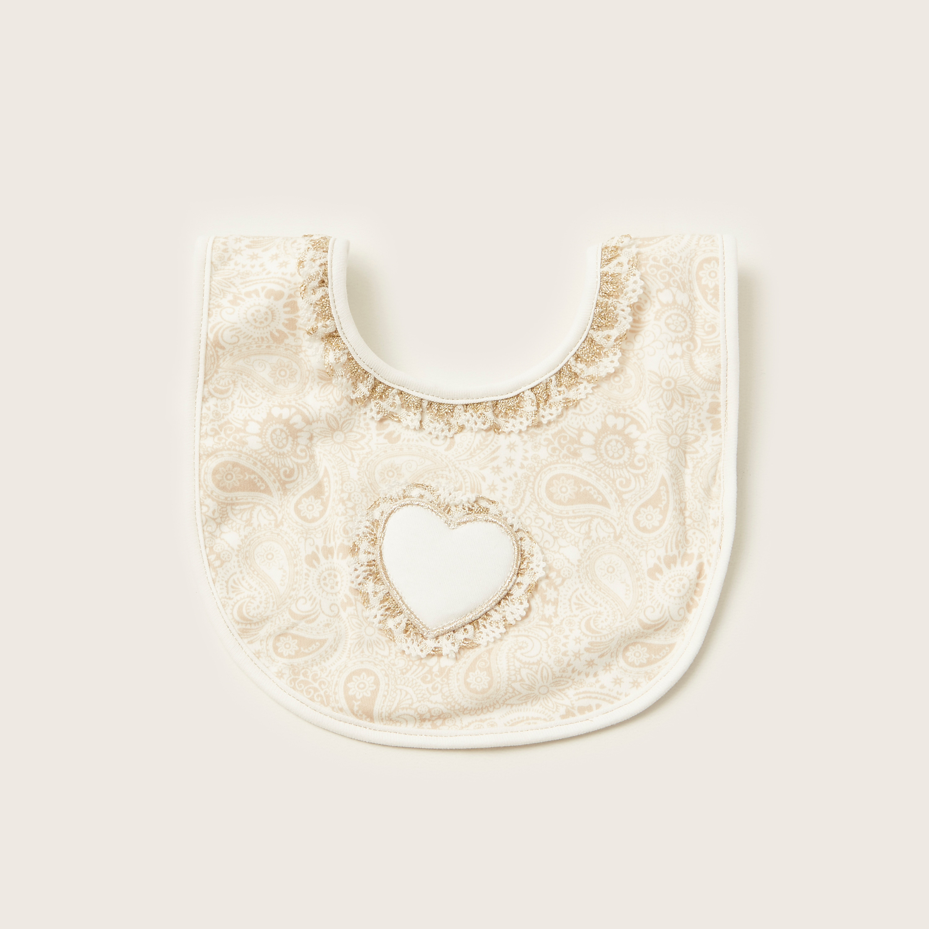 Buy Giggles Printed Bib with Press Button Closure and Embroidery Detail ...