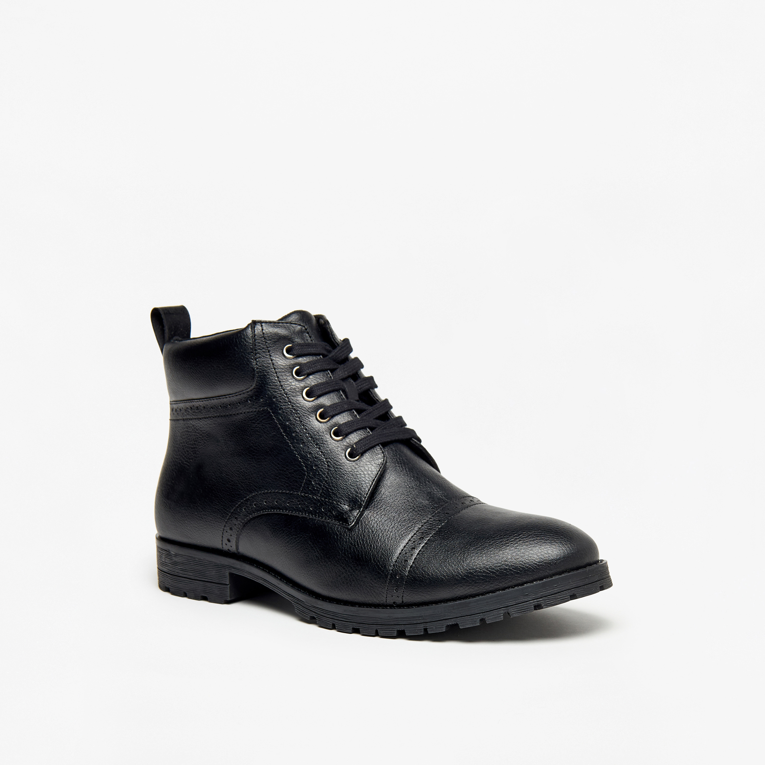 Shop LBL by Shoexpress Perforated Chukka Boots with Zip Closure Online ...