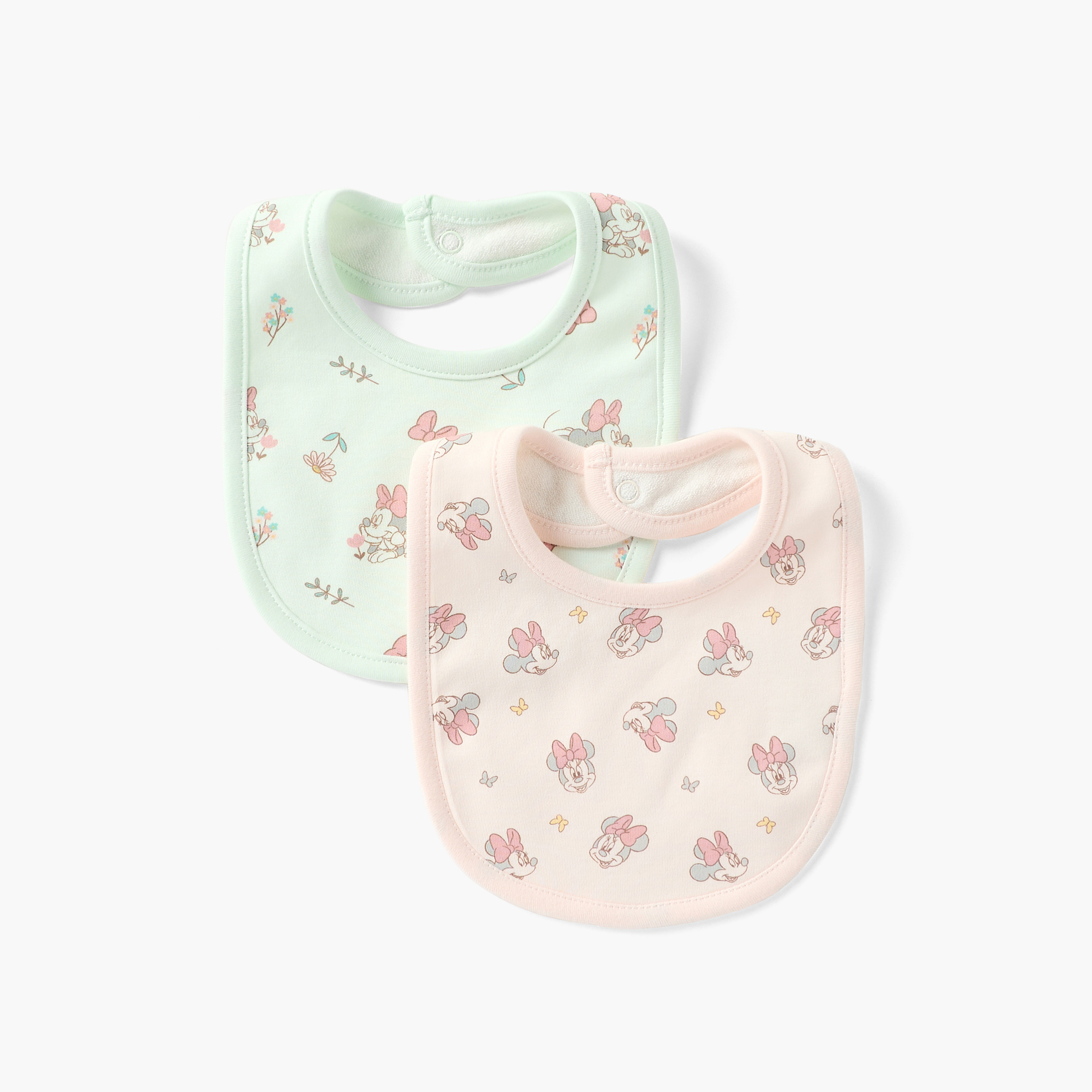 Buy Disney Minnie Mouse Print Bib with Button Closure - Set of 2 Online ...