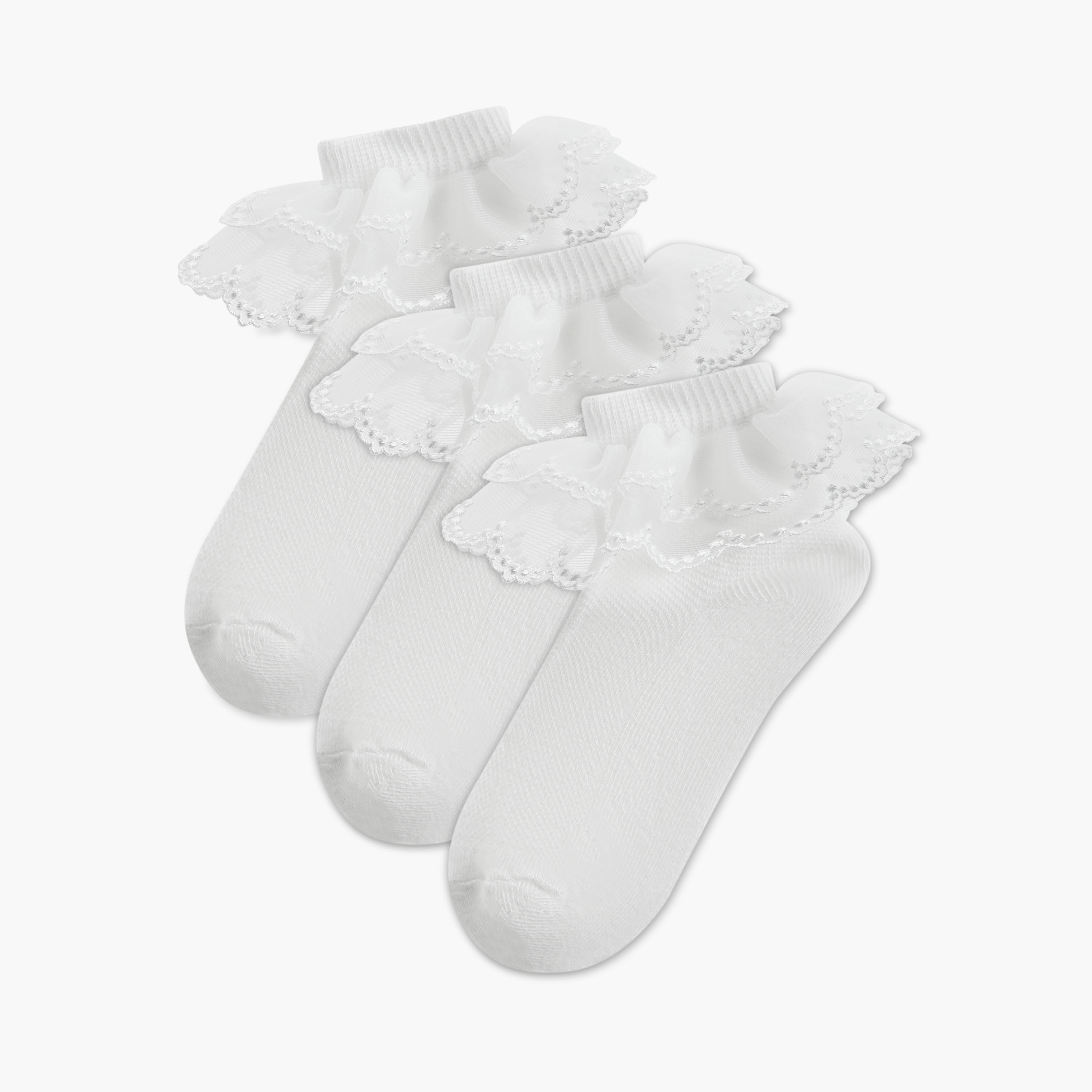 Buy Pack of 3 Flora Bella Girls Socks with Frill Online | Centrepoint UAE