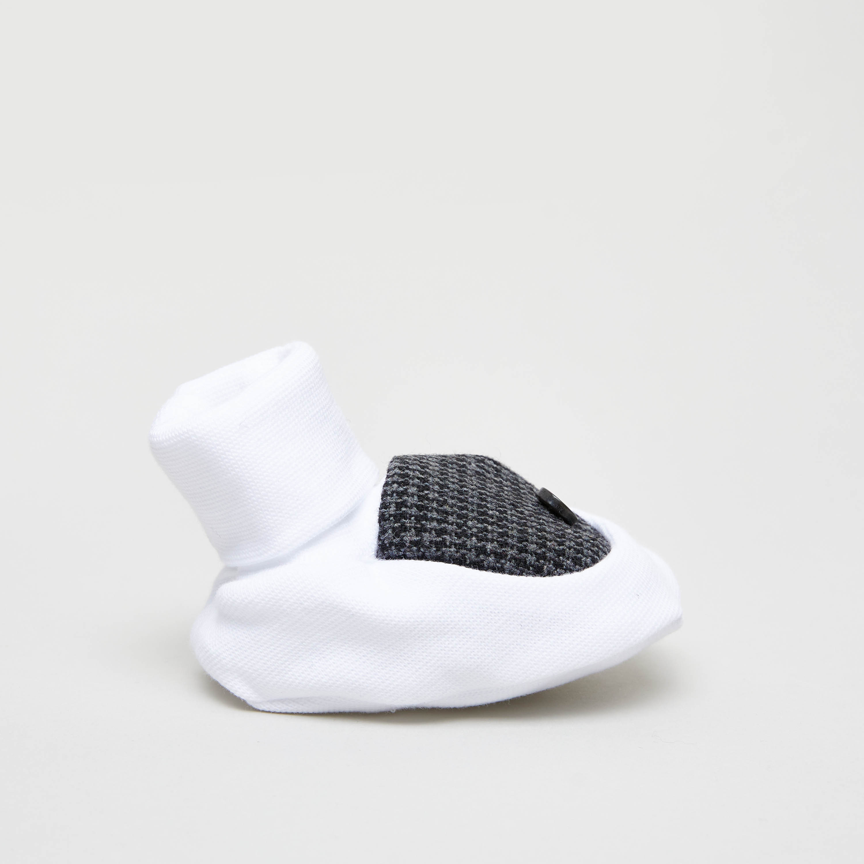 Buy Giggles Textured Booties with Button Applique Online | Centrepoint UAE