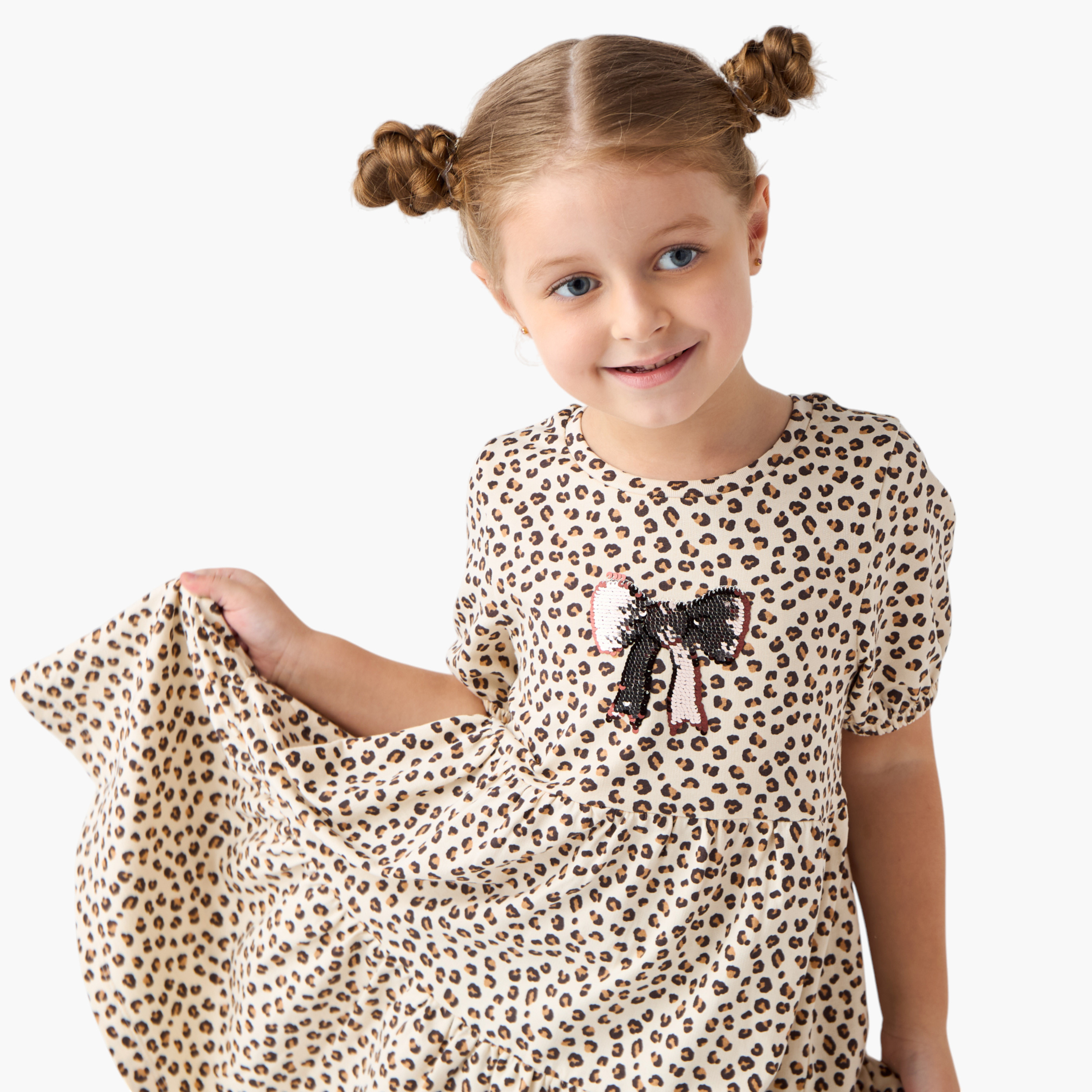 Buy Juniors Animal Print Prom Dress with Embellished Bow Detail and ...