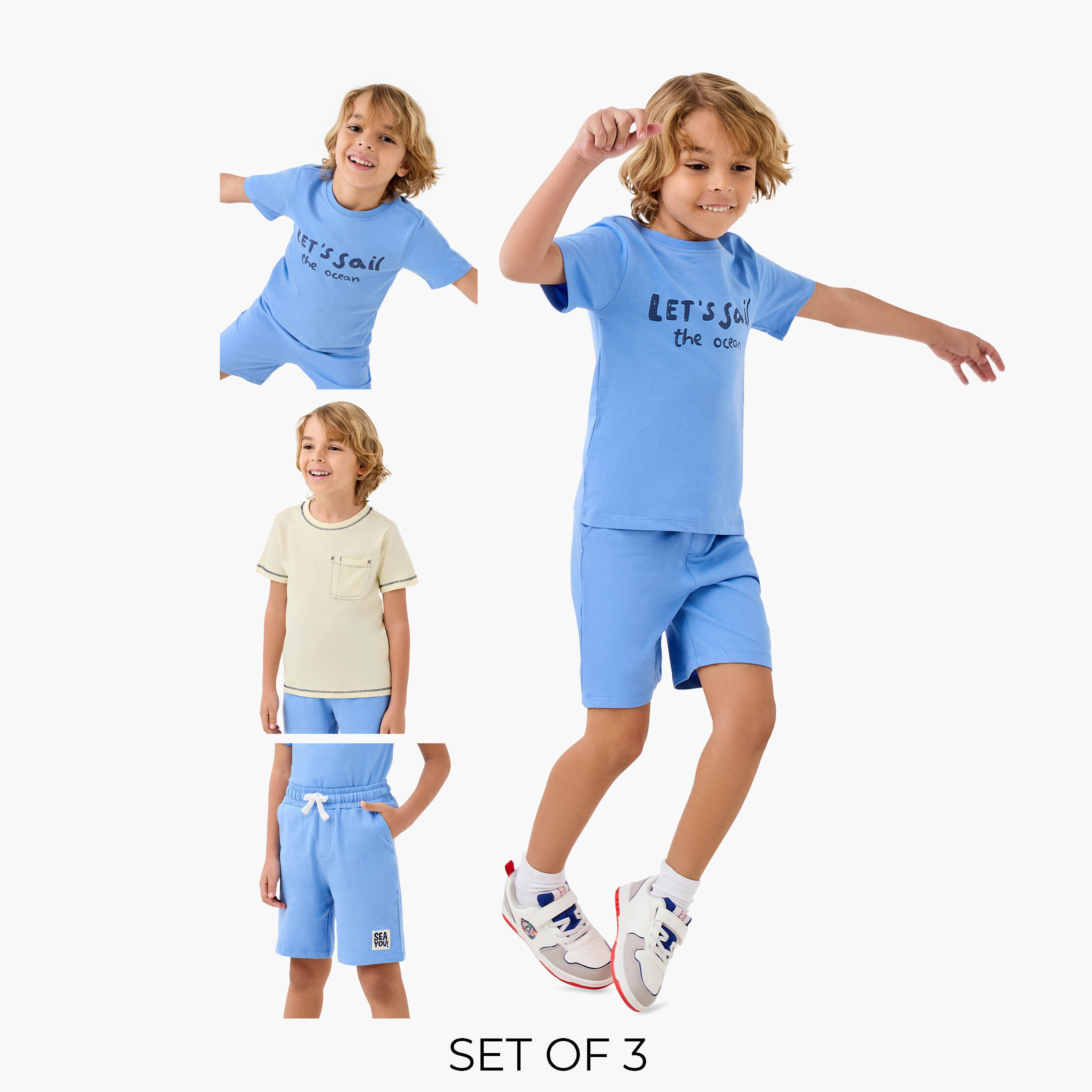 Shop Juniors 3-Piece Assorted T-shirt and Shorts Set Online ...