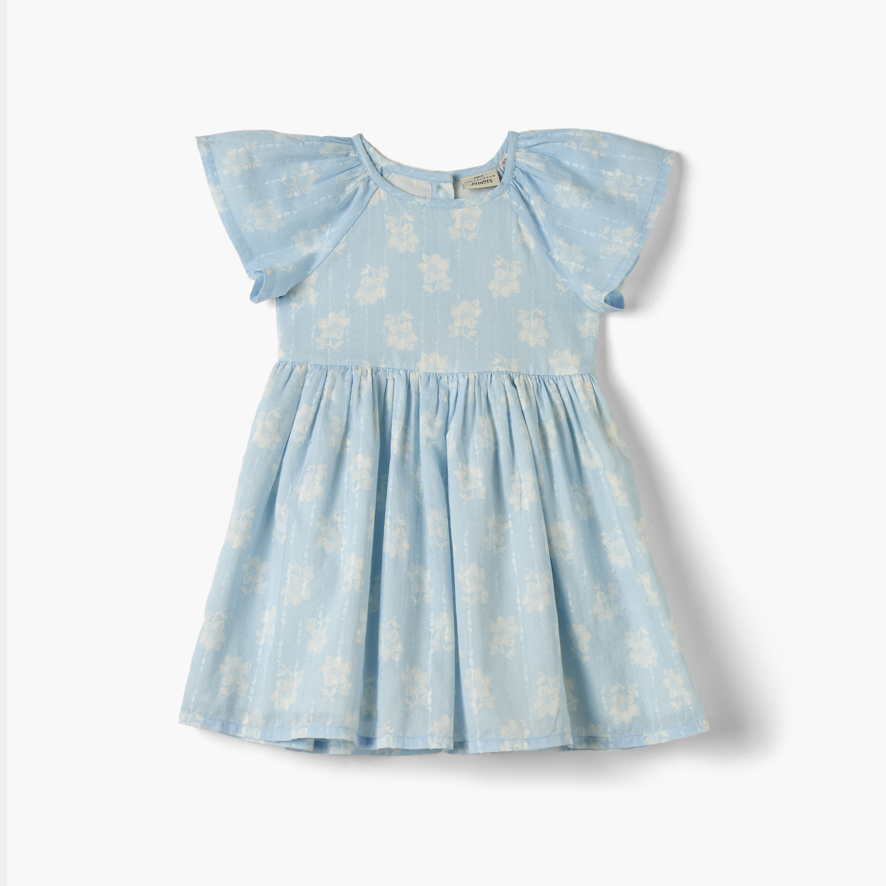 Juniors All-Over Floral Print Dress with Flutter Sleeves Online | Baby ...