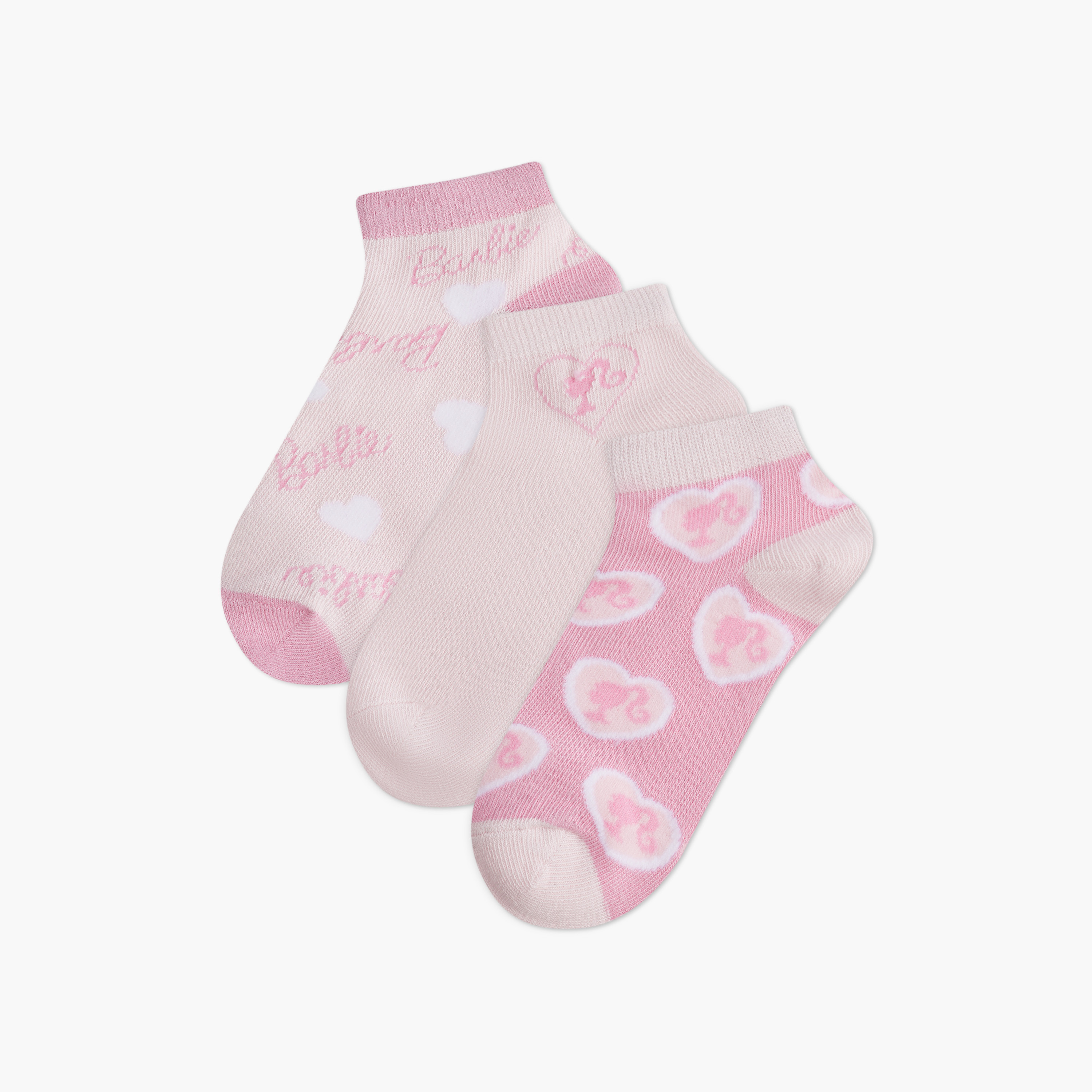 Buy Barbie Detail Ankle Length Socks - Set of 3 Online | Centrepoint Qatar