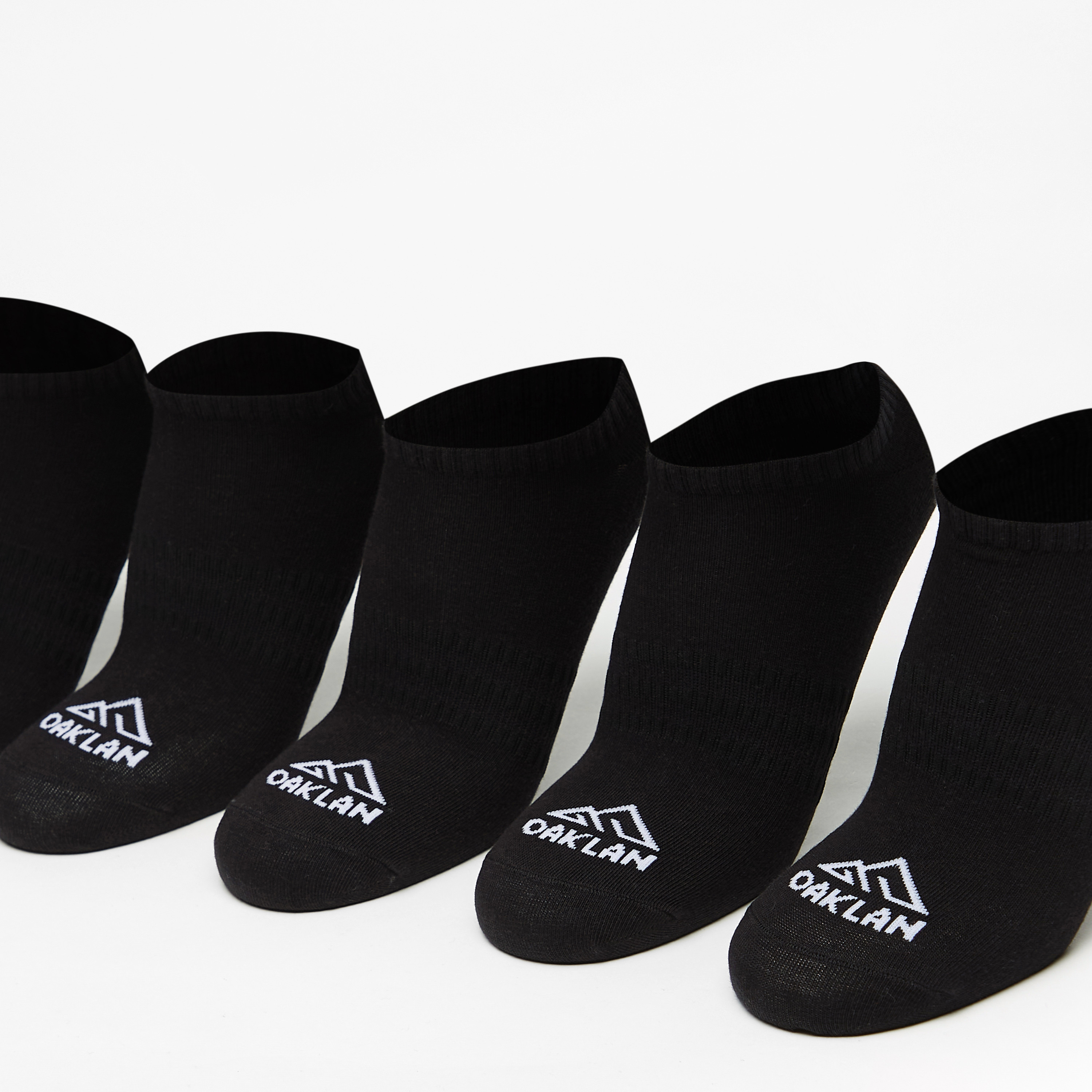Shop OAKLAN Logo Print Ankle Length Sports Socks - Set of 5 Online ...