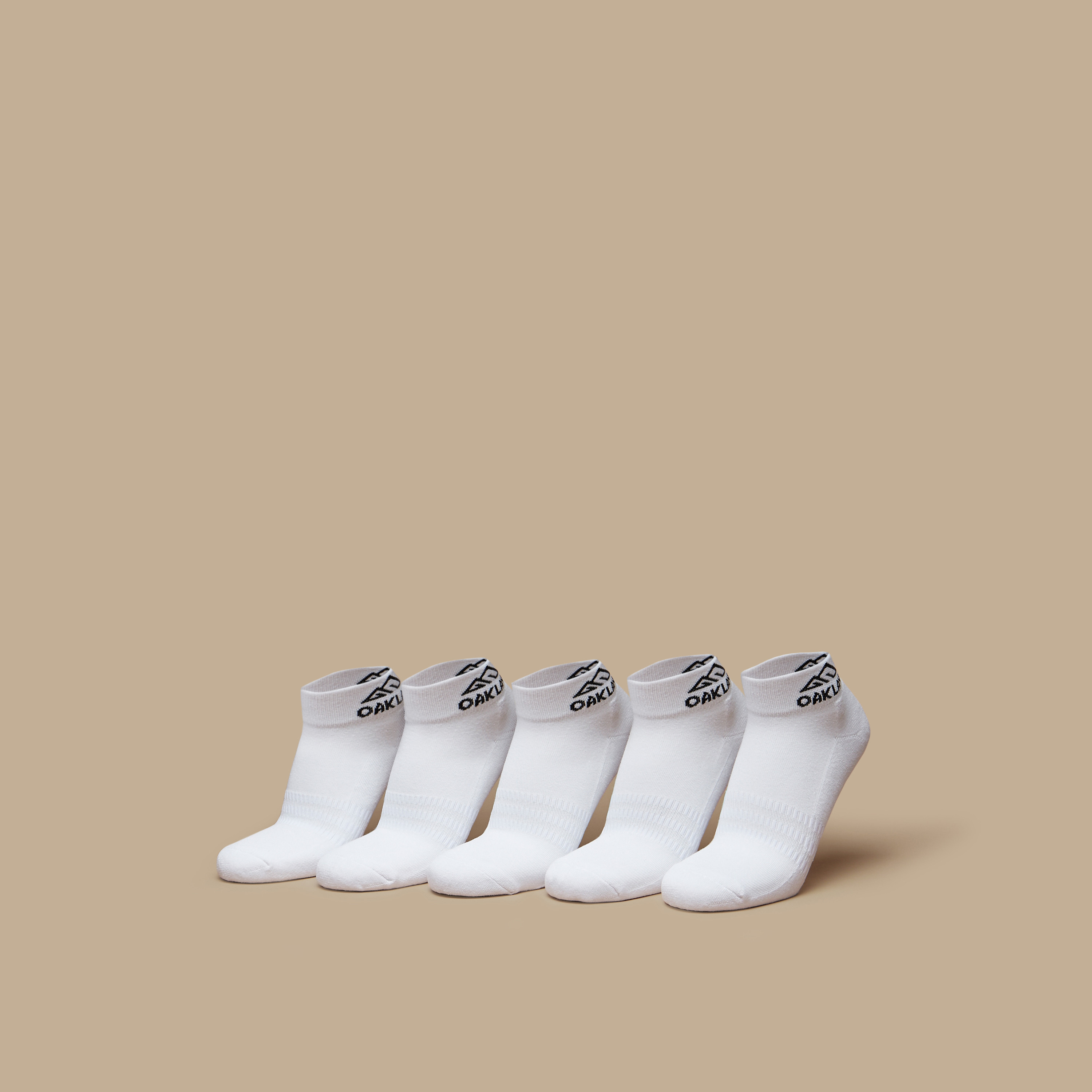 Shop OAKLAN Logo Print Ankle Length Cushioned Sports Socks - Set of 5 ...
