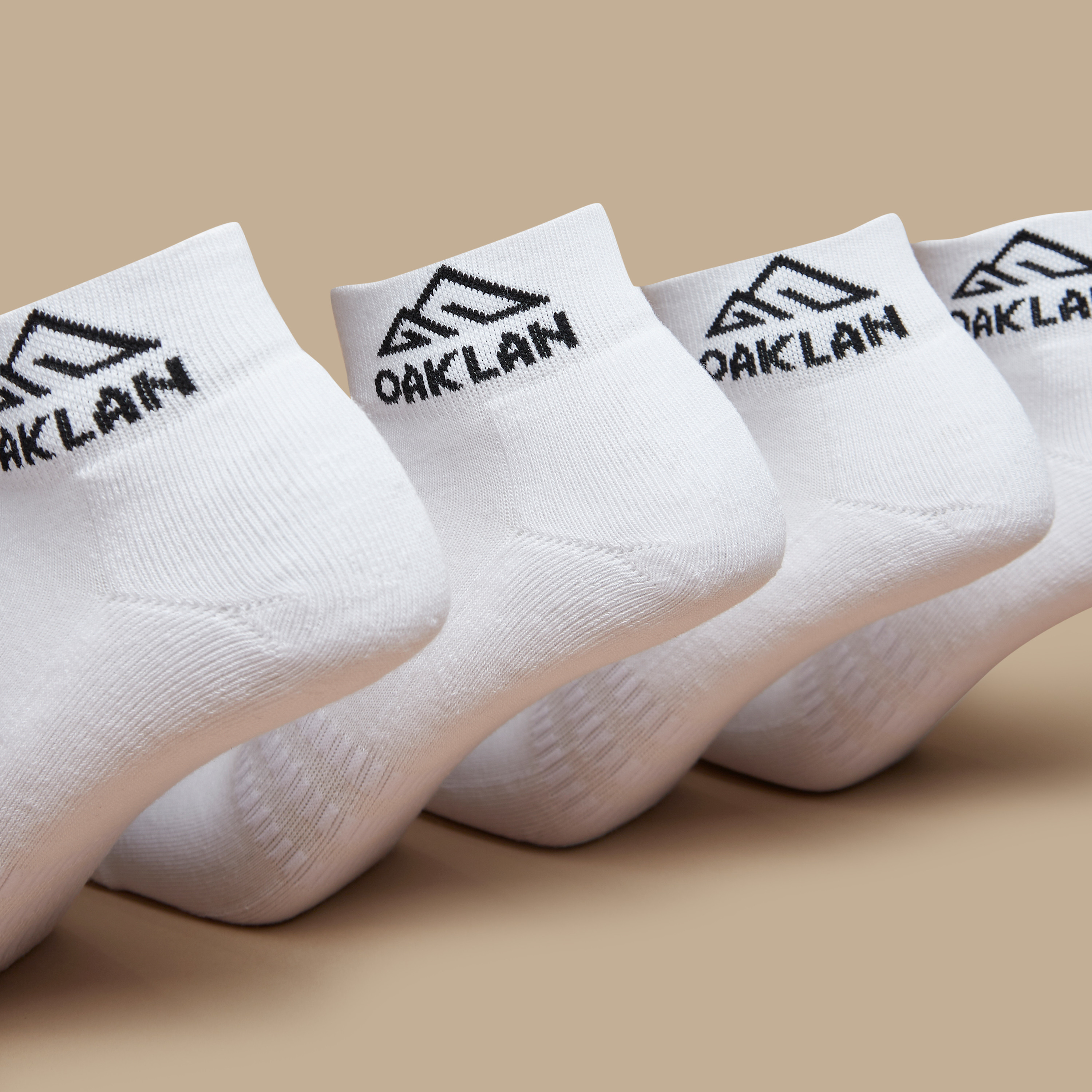 Shop OAKLAN Logo Print Ankle Length Cushioned Sports Socks - Set of 5 ...