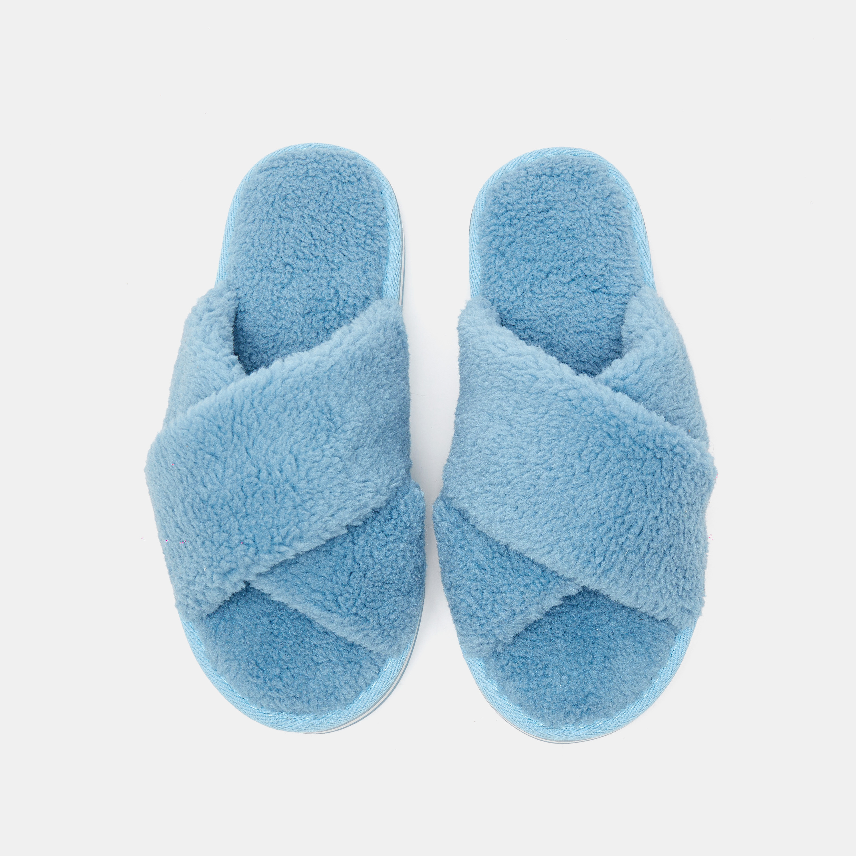 Buy Textured Cross Strap Slip-On Bedroom Slide Slippers Online ...